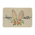 Eoozwa Happy Easter Doormat Easter Bunny and Flowers Pattern Soft ...