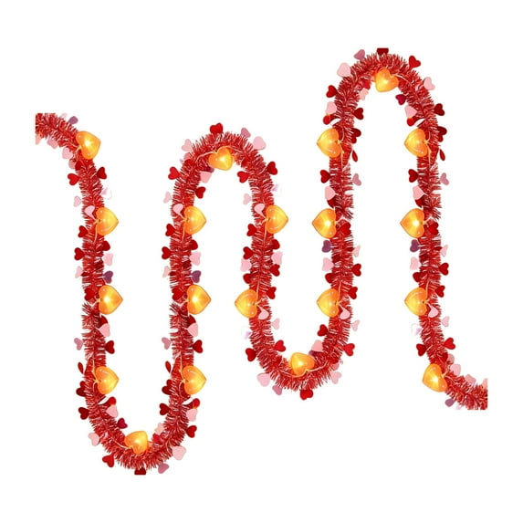 Eoozwa Heart String Lights for Indoor Fireplace Mantle Decor Ambient ...