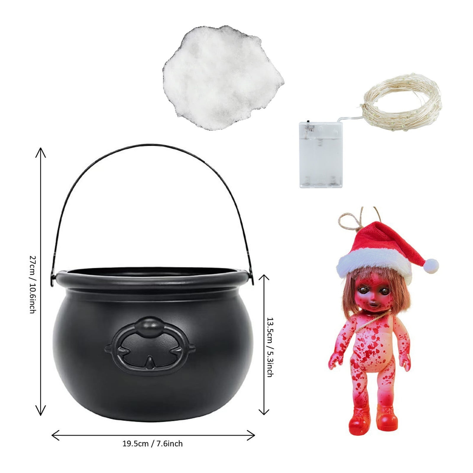 Eoozwa Horror Doll in Jar Halloween Prop Scary Venue Decoration ...