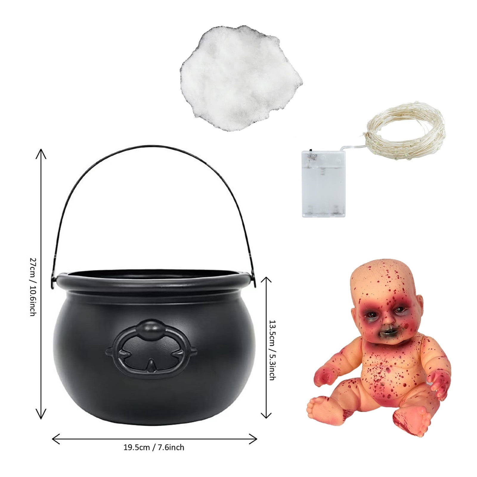 Eoozwa Horror Doll in Jar Halloween Prop Scary Venue Decoration ...