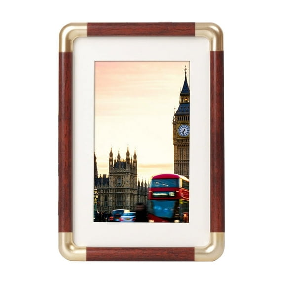 Eoozwa Imitation Copper Corner Picture Frame Wood Grain Tabletop Wall ...