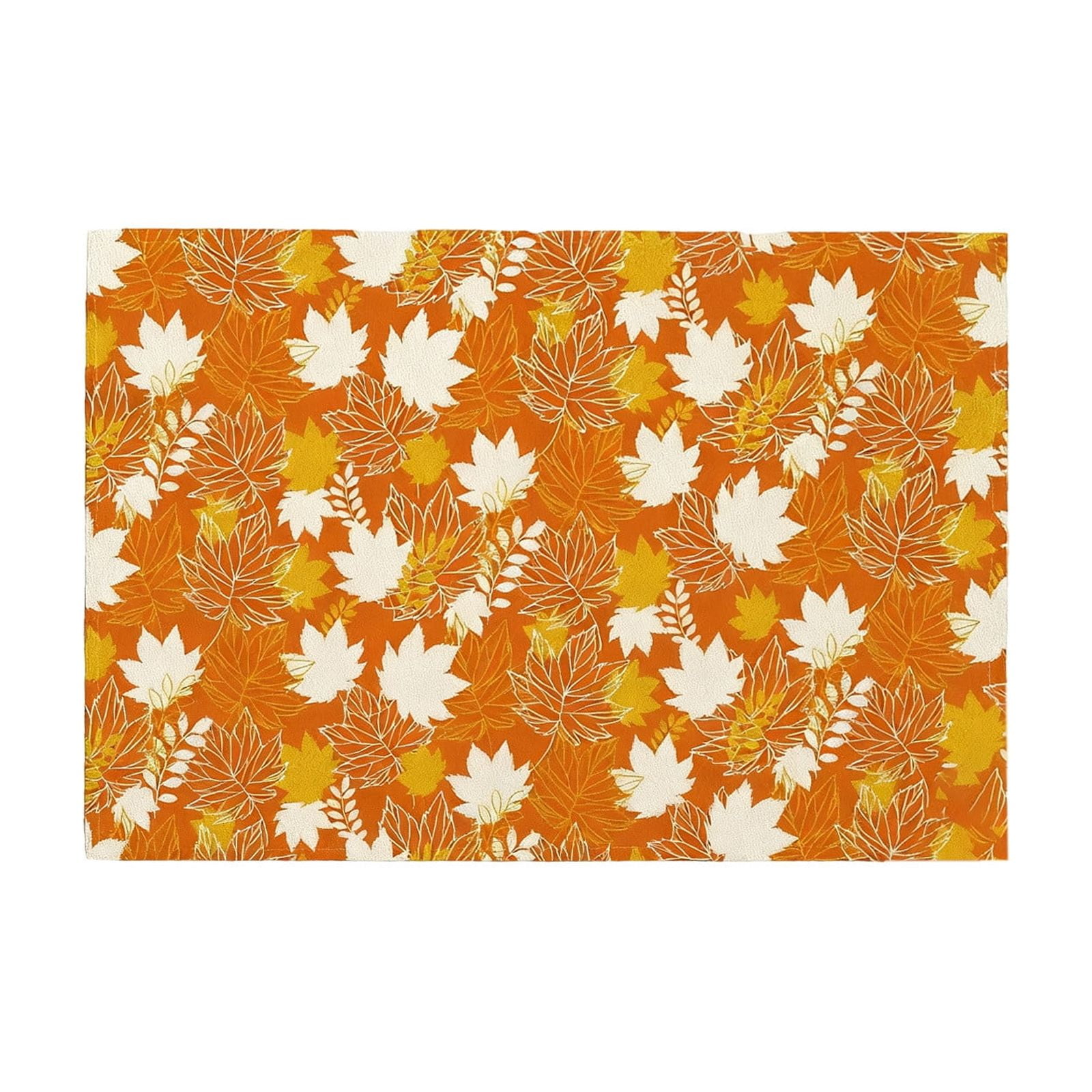Eoozwa Linen Thanksgiving Placemat 17.72x11.81in Orange Design for ...