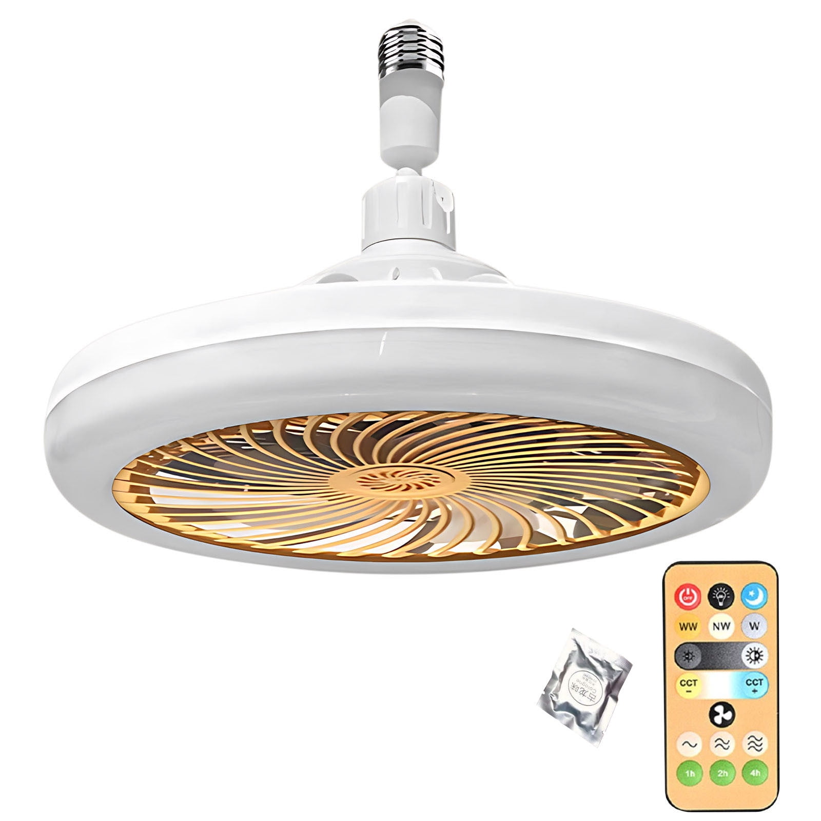 Eoozwa Remote Control Ceiling Fan with LED Light - 3 Speed Fan & 3 ...