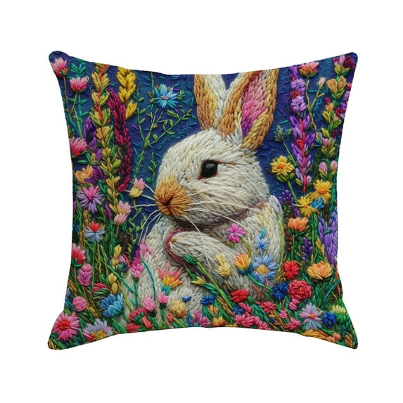 Eoozwa Spring Easter Bunny Throw Pillow Covers 18x18 Set of 4 Rabbit ...