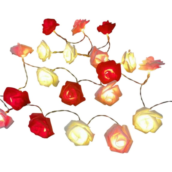 Eoozwa Valentines Rose-shaped String Lights, Heart Shaped Fairy Lights ...