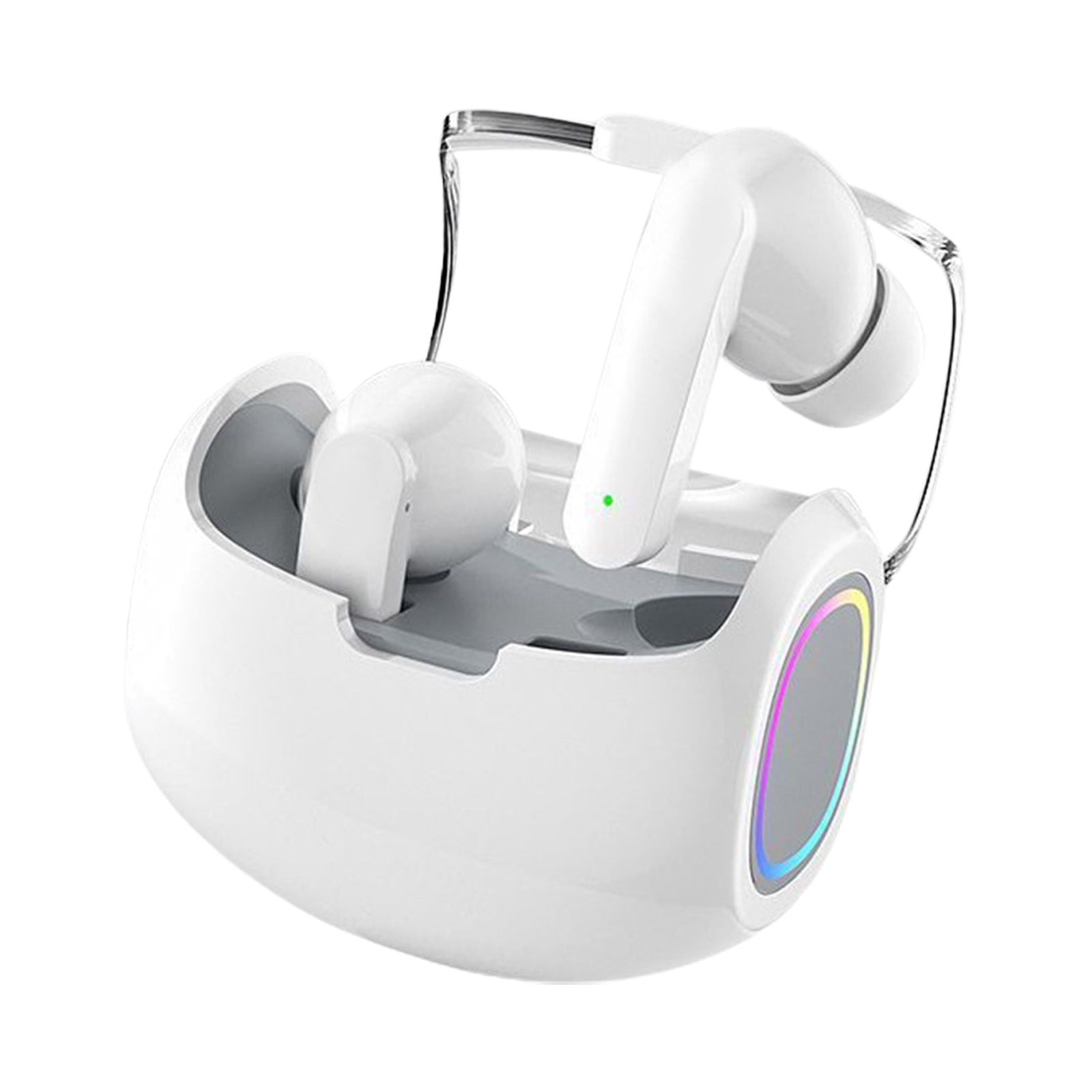 Eoozwa Wireless Bluetooth Earbuds with Colorful LED Lights HiFi Stereo ...