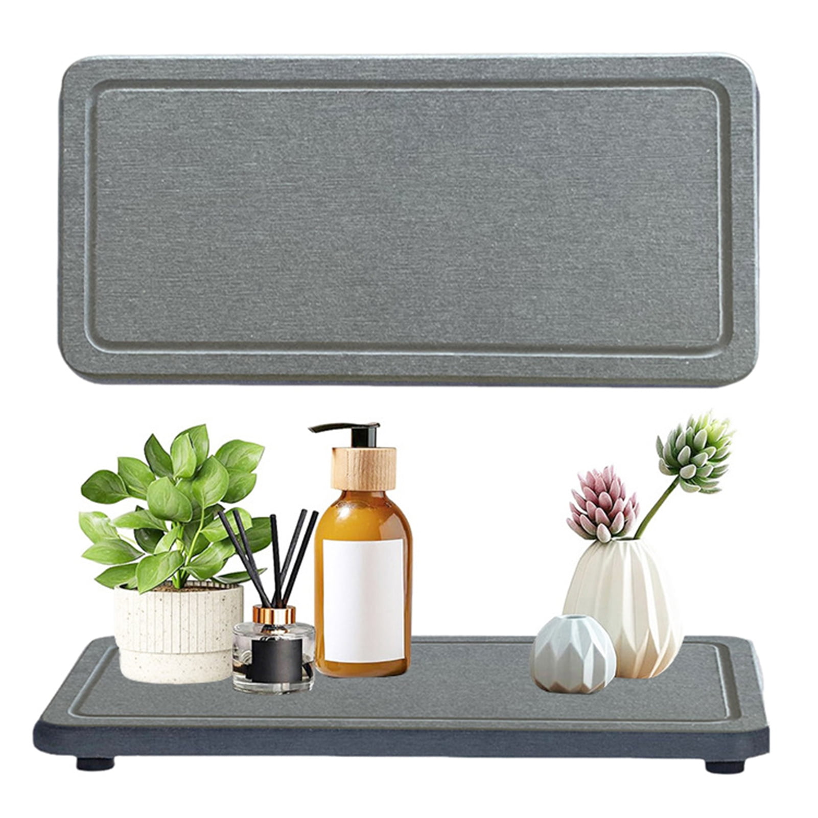 Eoperou 2Pcs Water Absorbing Stone Tray Quick Drying Diatomite - Sink ...