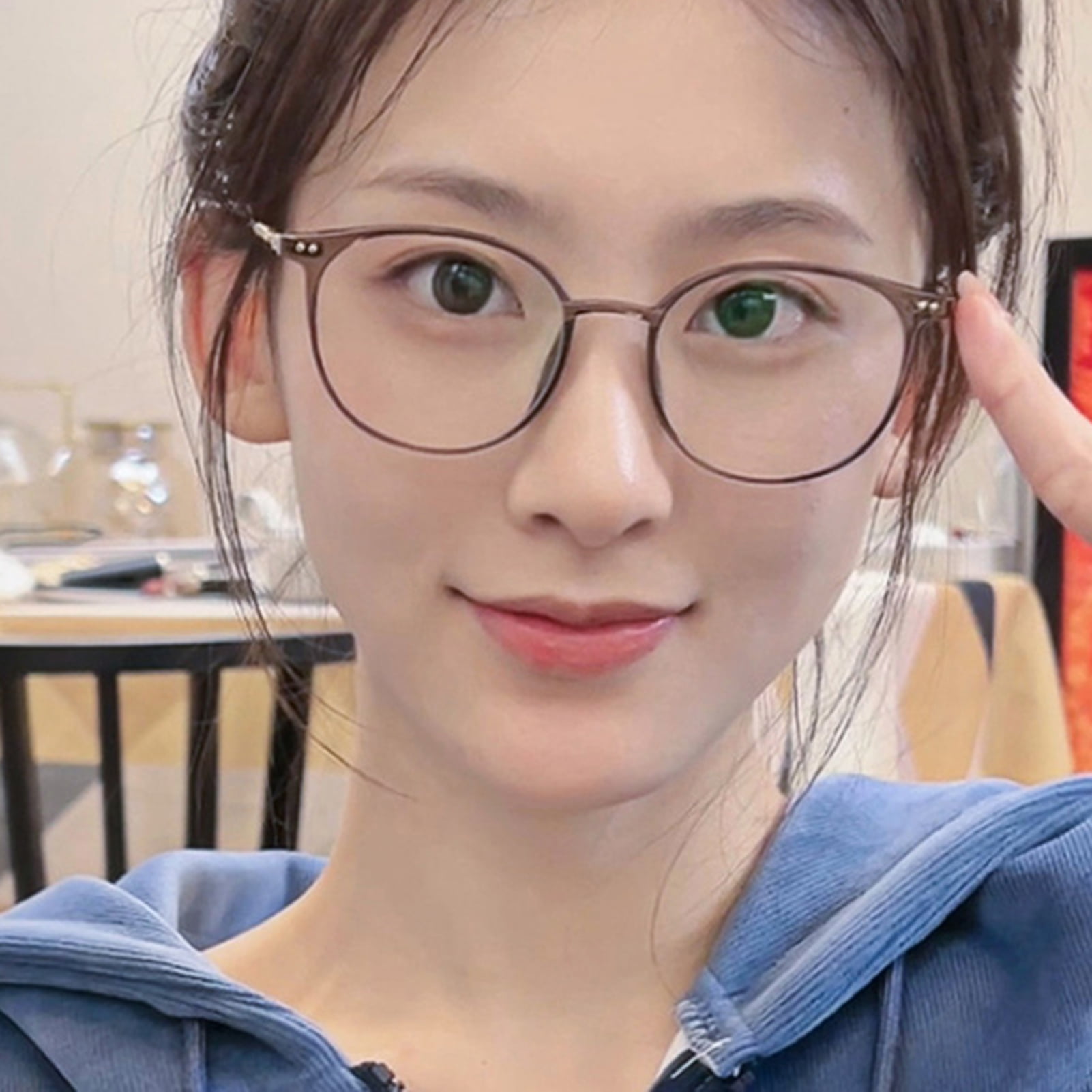 Eoperou Anti Blue Light Glasses Round Frame Anti Eyestrain High Clarity Ultra Light Spring Hinge ...