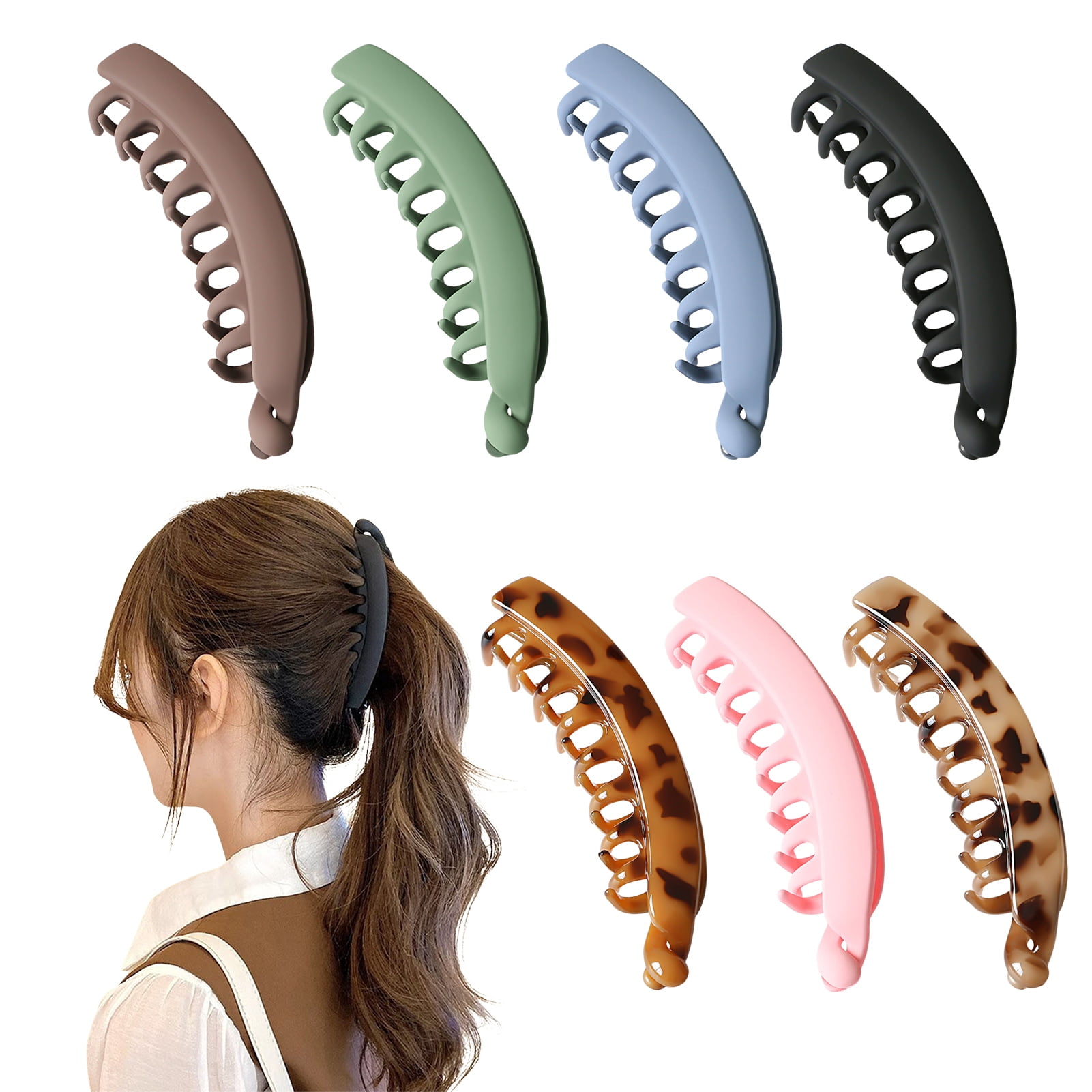 Eoperou Banana Shape Hairpin Double-Row - Anti-slip Tooth Design Hair ...