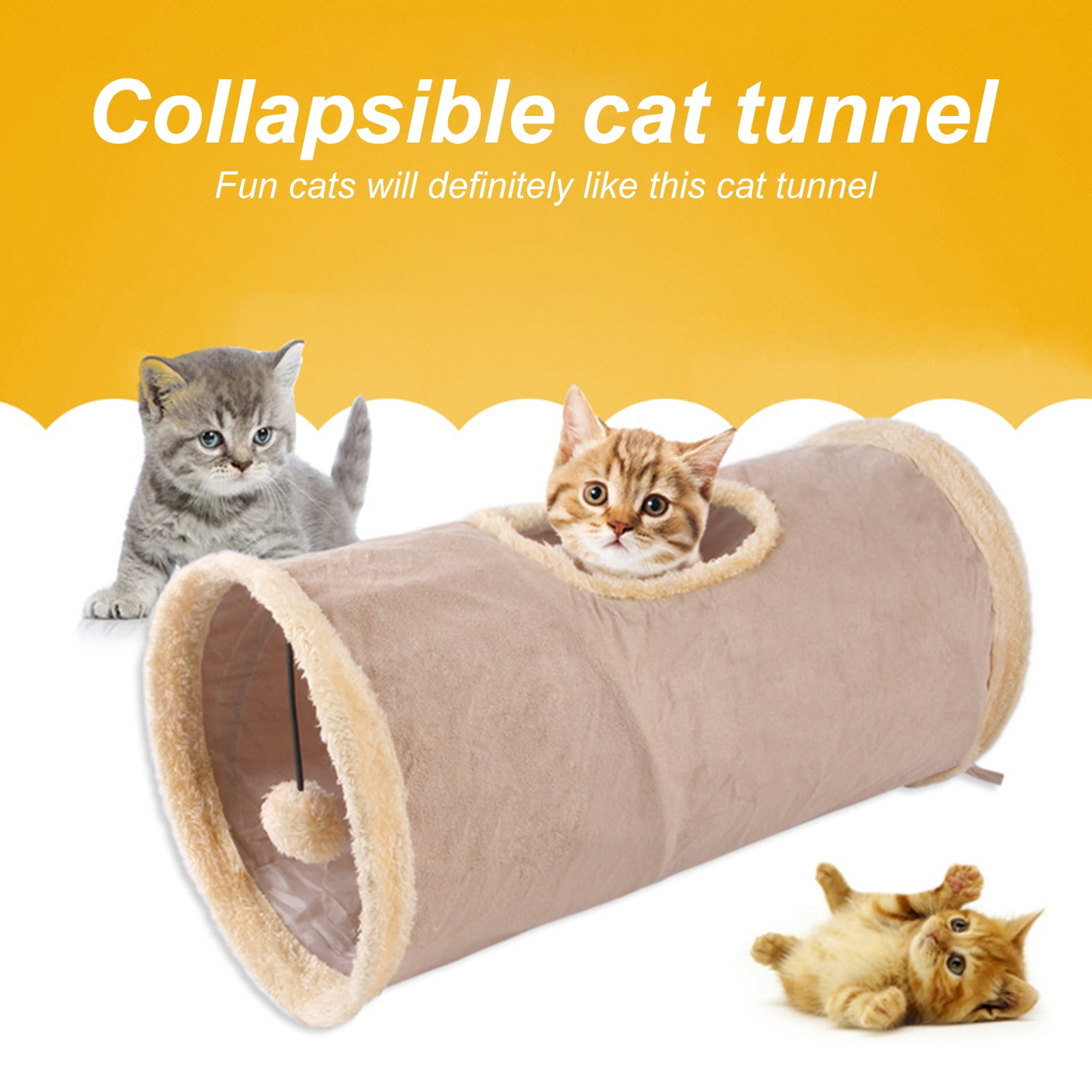 Eoperou Cat Tube Toy Rattle Paper Design Relieve Boredom Collapsible ...