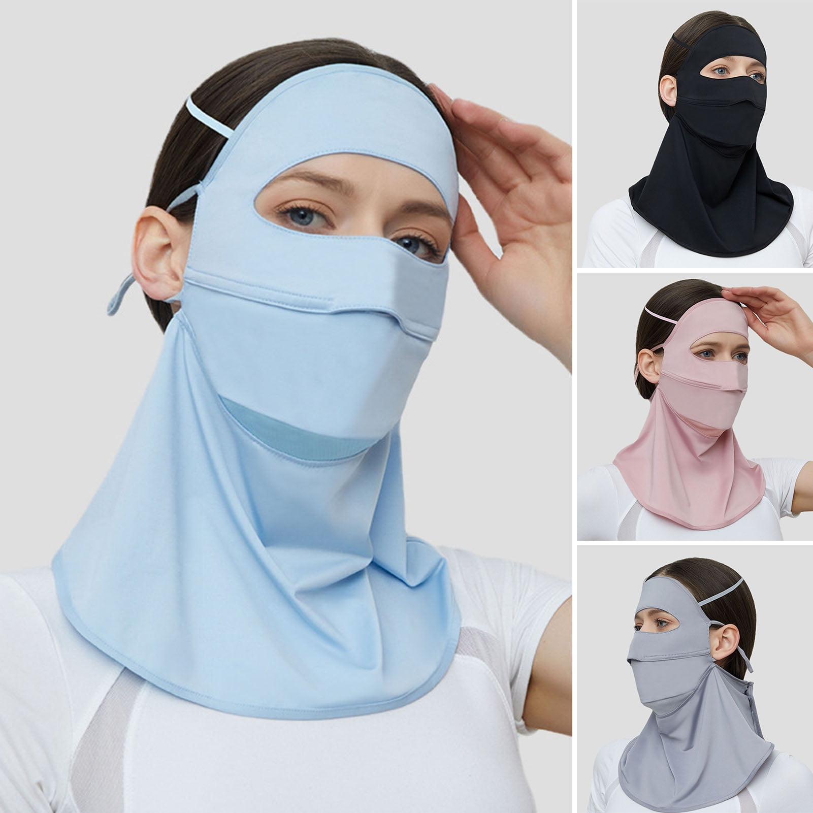 Eoperou Cycling Face Cover Solid Color Adjustable Friendly to Skin Anti ...