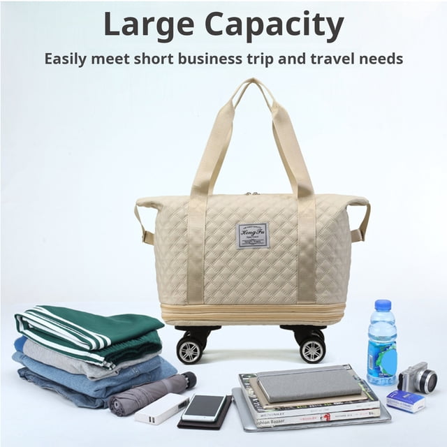 Eoperou Expandable Duffel Bag: Large Capacity Waterproof Suitcase with ...