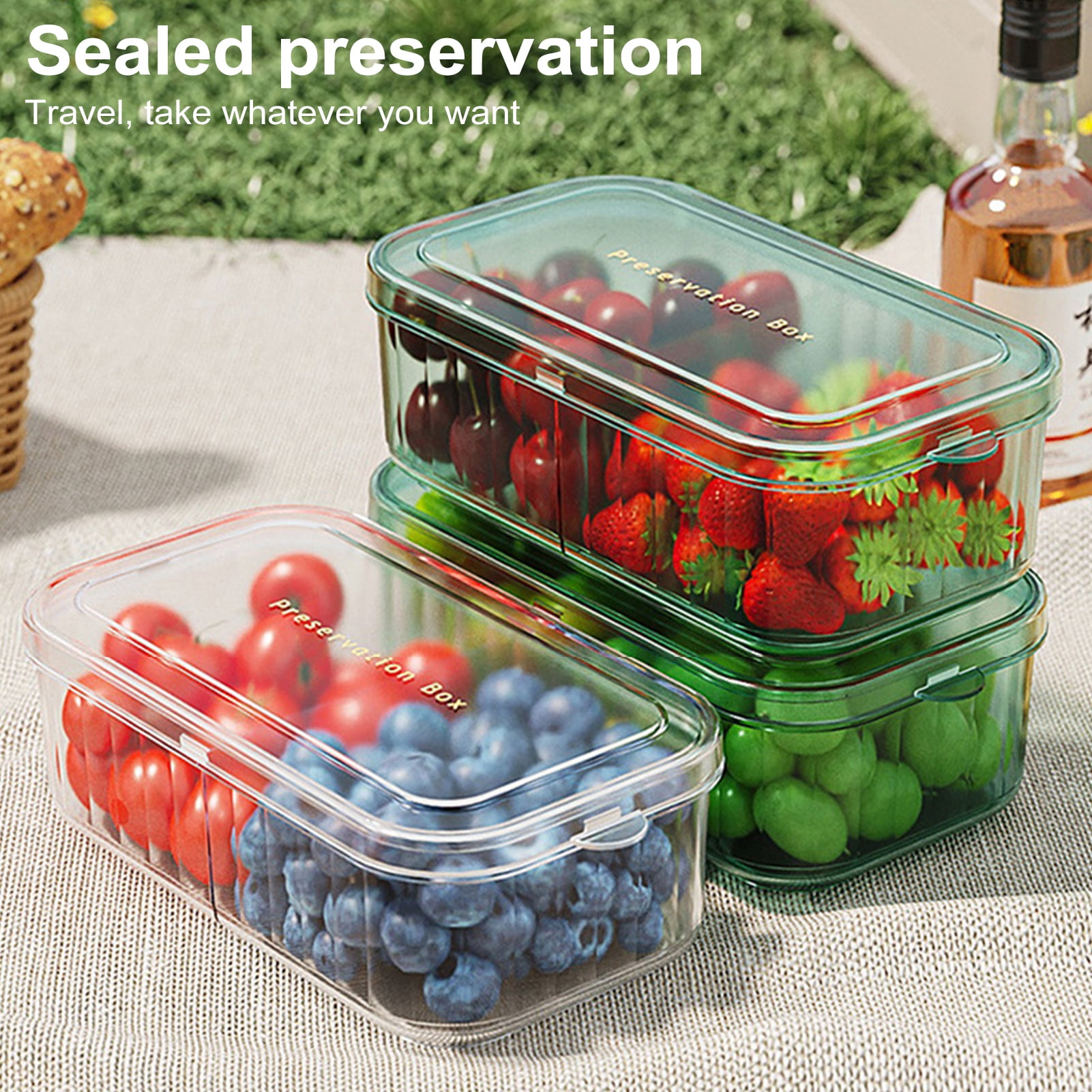 Eoperou Fridge Storage Containers for Fruits Vegetables with Adjustable ...