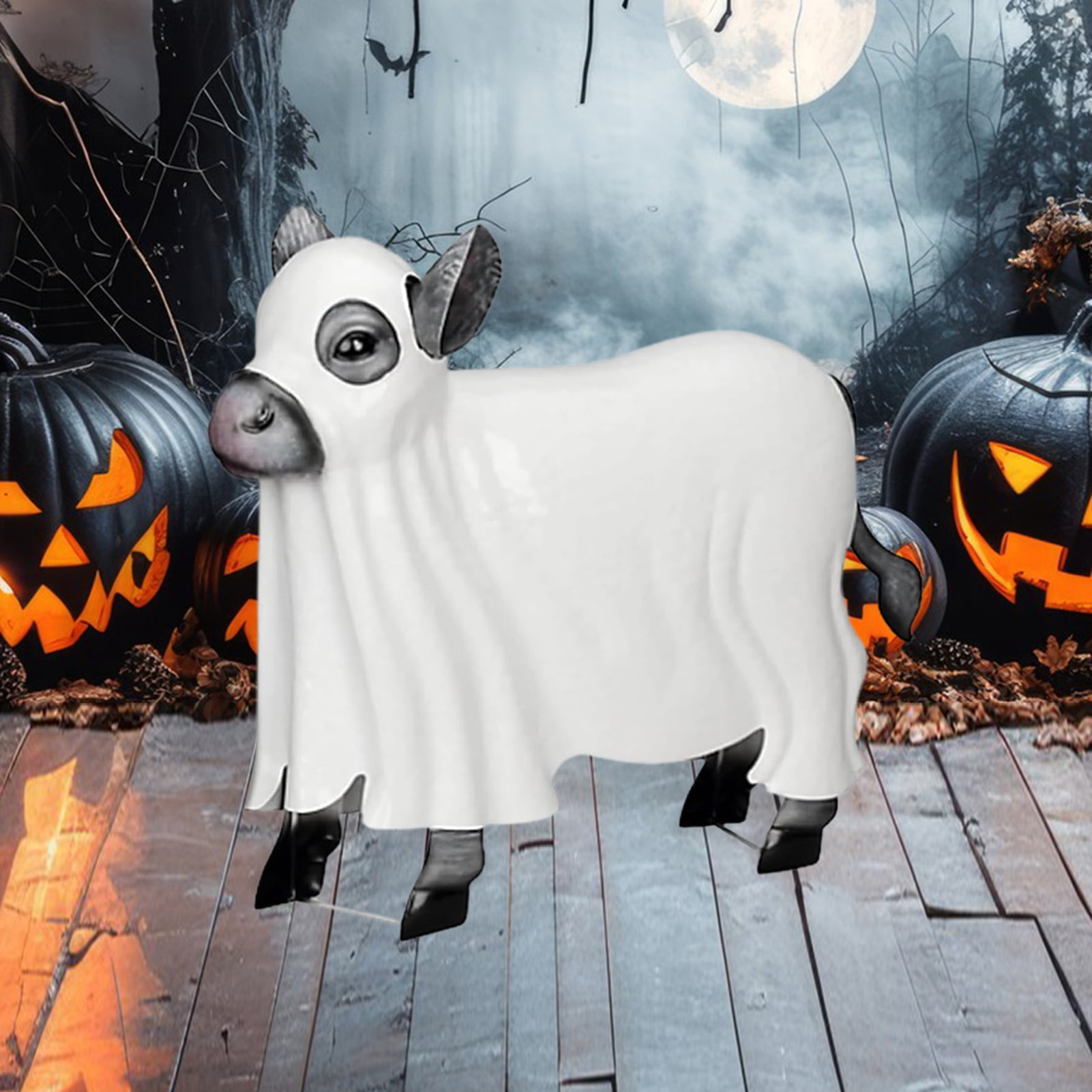 Eoperou Ghost Cow Figurine - Resin Spooky Calf Resin Statue Sculpture ...