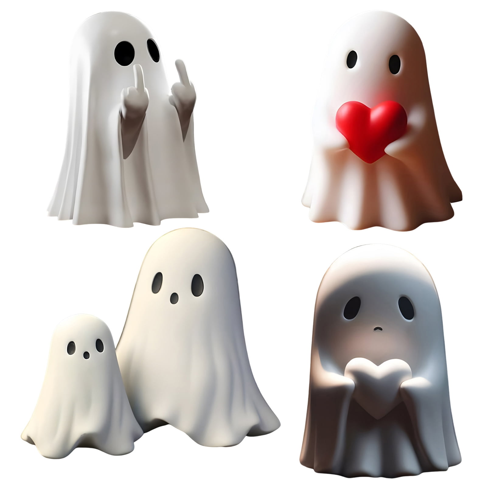 Eoperou Halloween Ghost Figurine Set, Spooky Resin Statues - Walmart.com