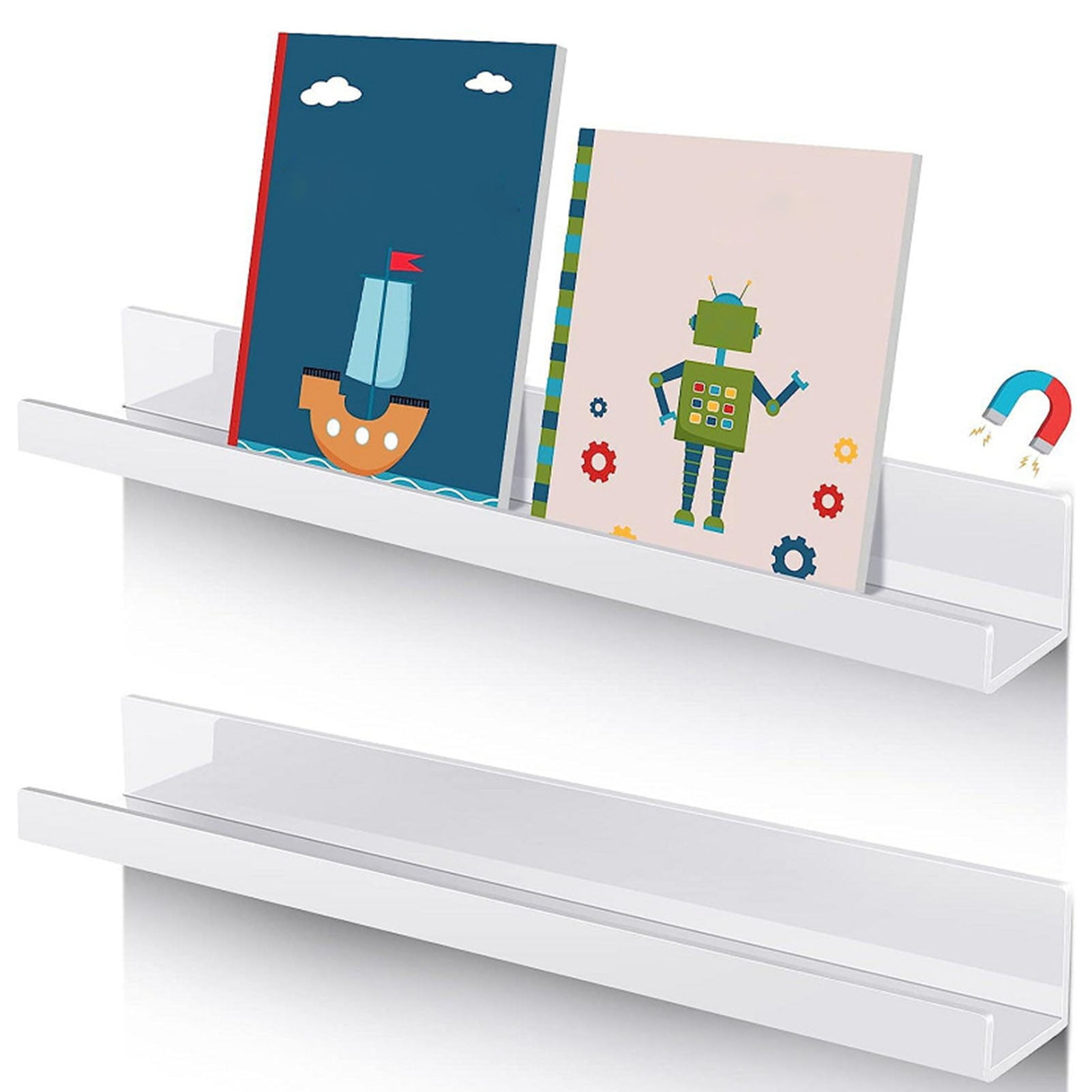 Eoperou Magnetic Bookshelf Whiteboard: Reusable Metal Display Stand ...