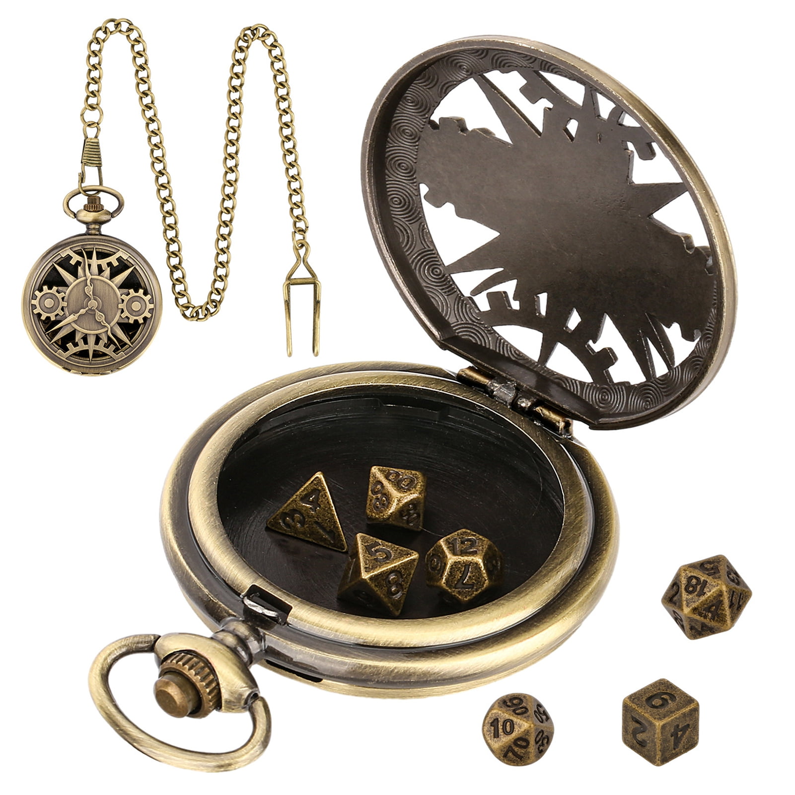 Eoperou Mini DND Dice Set Tiny Polyhedral Metal Dice Set Bronze ...