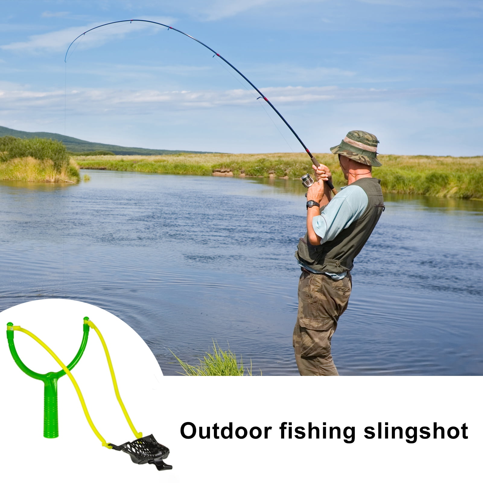 Eoperou Outdoor Fishing Bait Thrower Ergonomic Handle Fixed Point Long ...