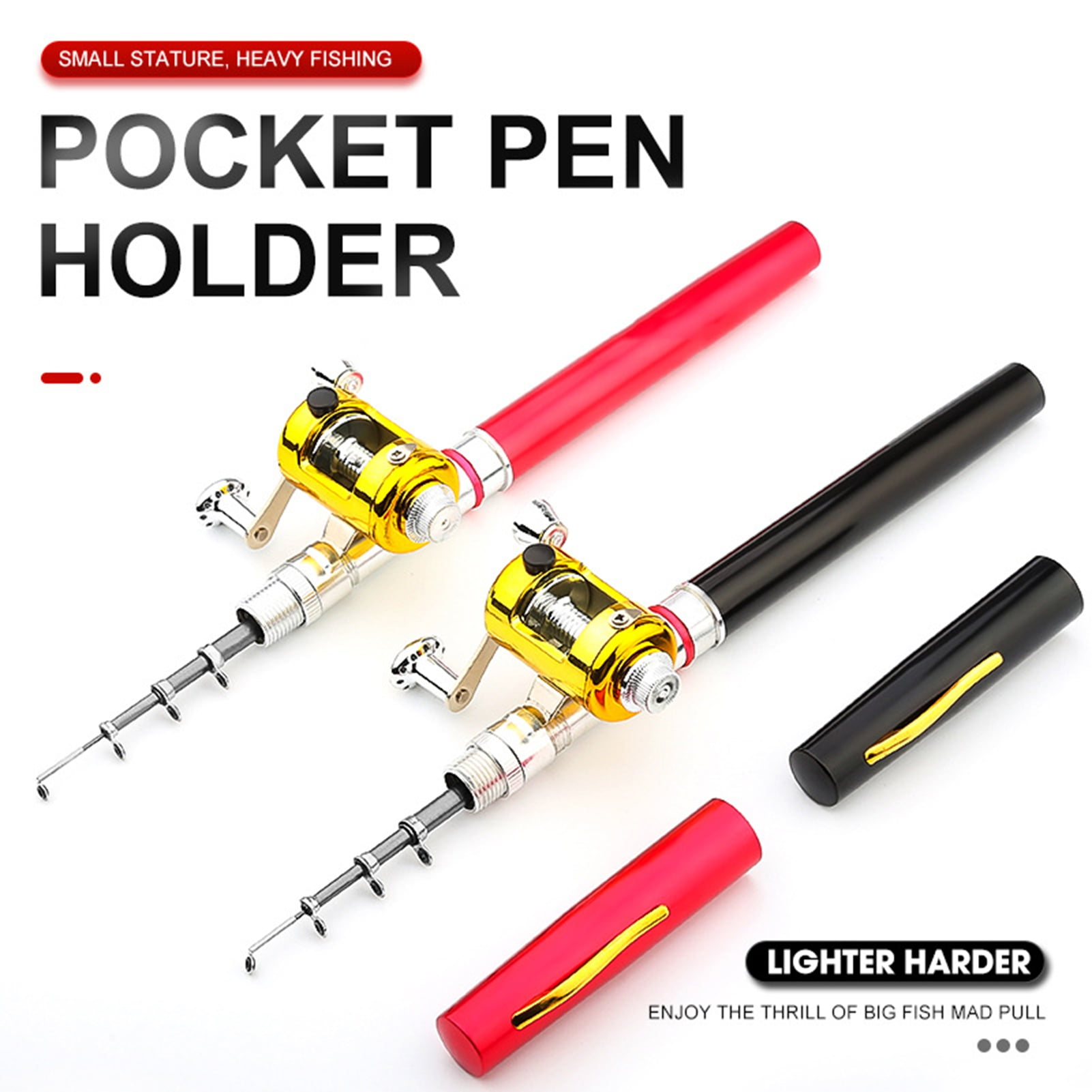 Eoperou Pen Fishing Rod: 1M with Spinning Reel Heavy Duty Aluminum ...