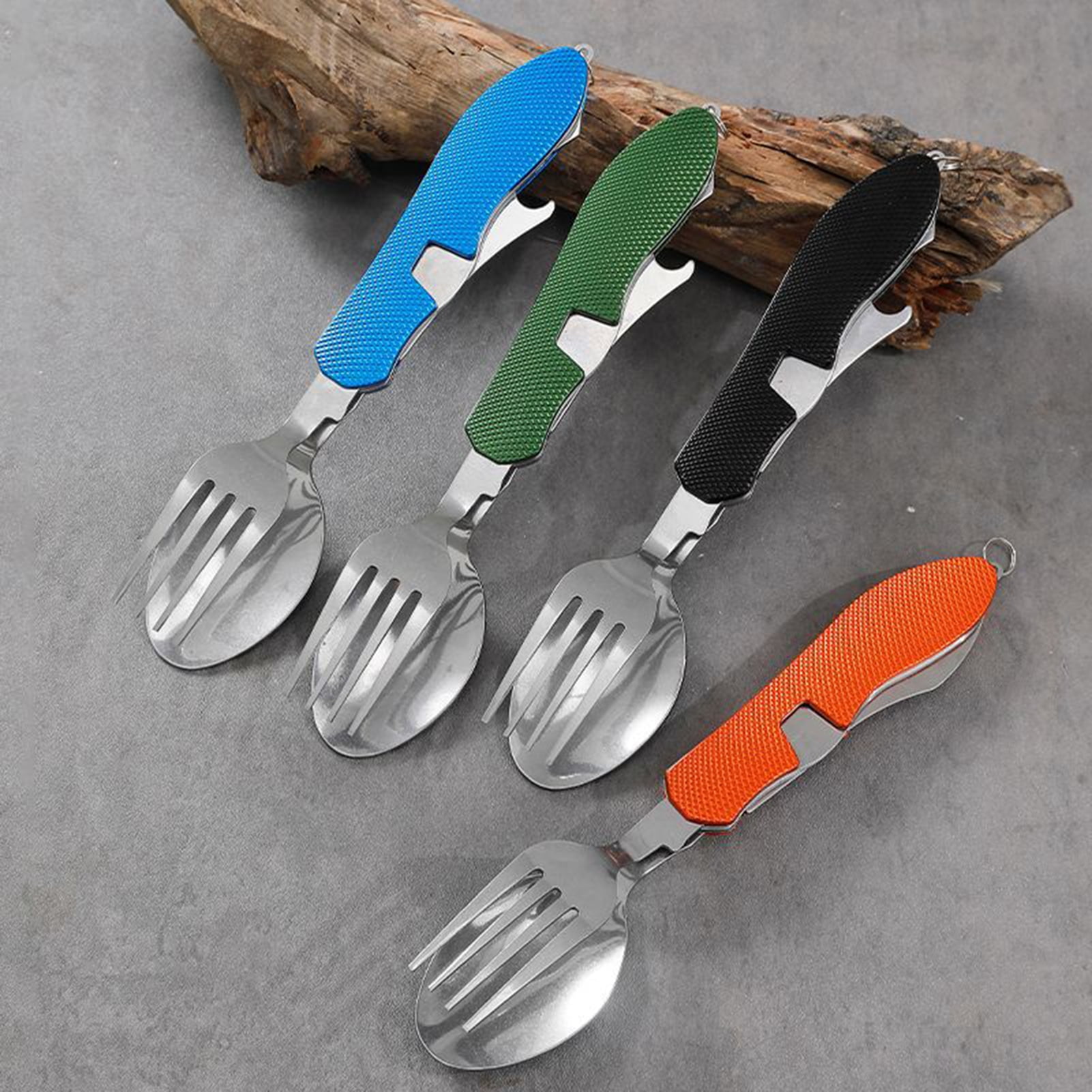 Eoperou Portable Folding Cutlery: Heavy Duty Metal Travel Picnic Hiking ...
