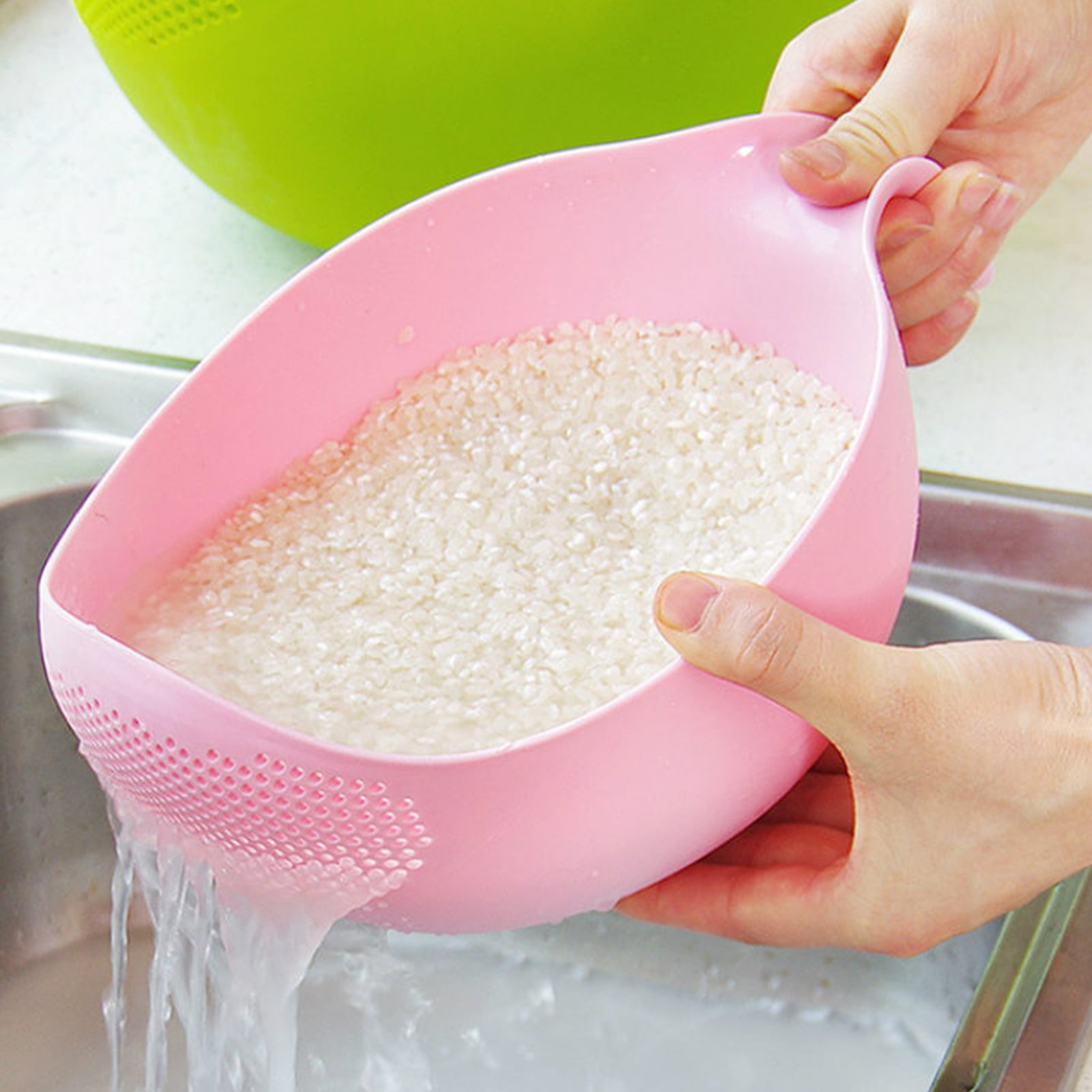 Eoperou Rice Washing Basin: Food-Grade Quick Drain Fruit Cleaning Bowl ...