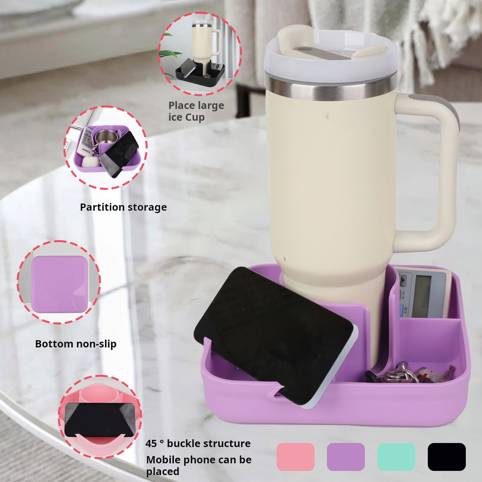 Eoperou Silicone Sofa Cup Holder - Large Cup Holder, Multiple ...
