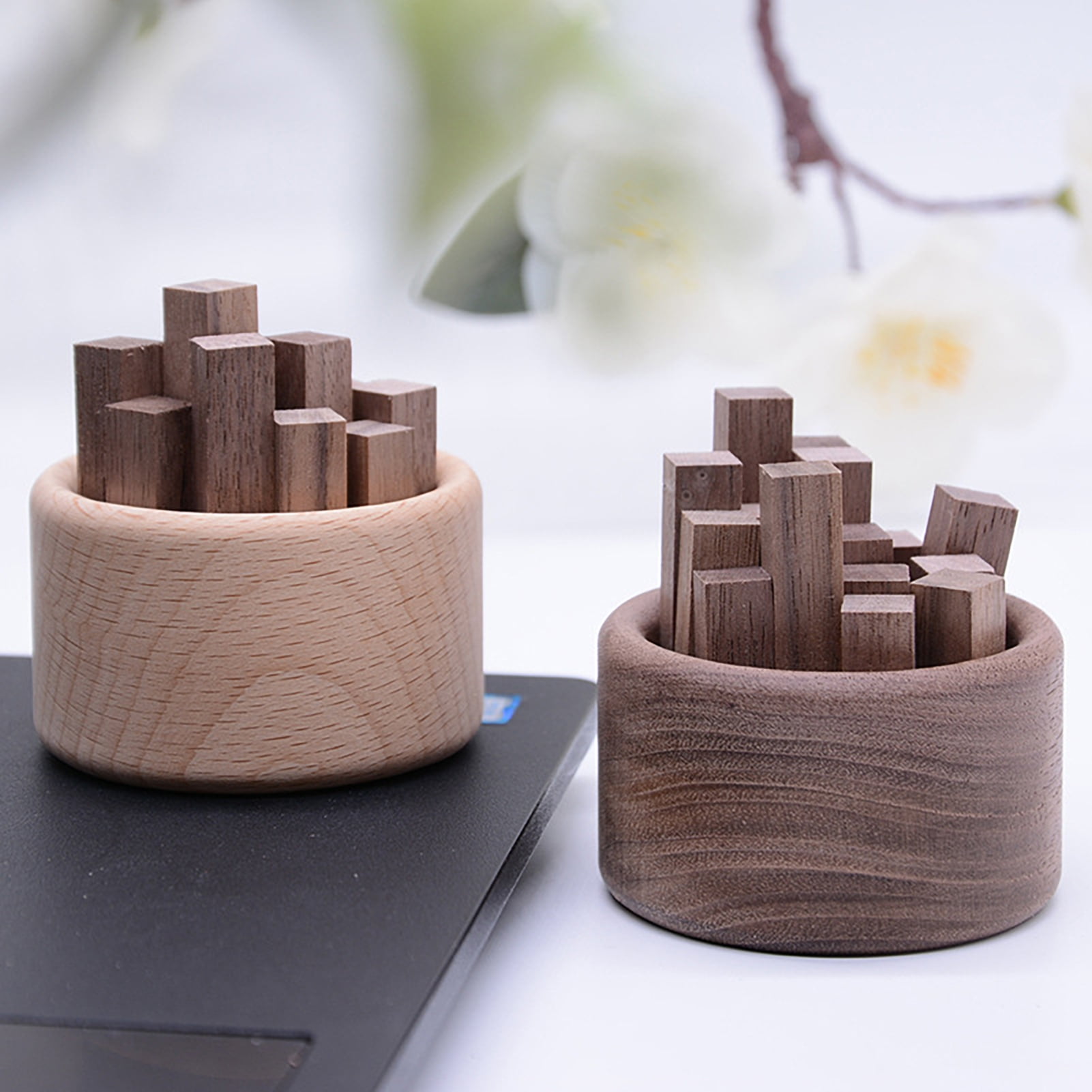 Eoperou Wooden Aromatherapy Diffuser: Round Car Essential Oil Diffuser ...
