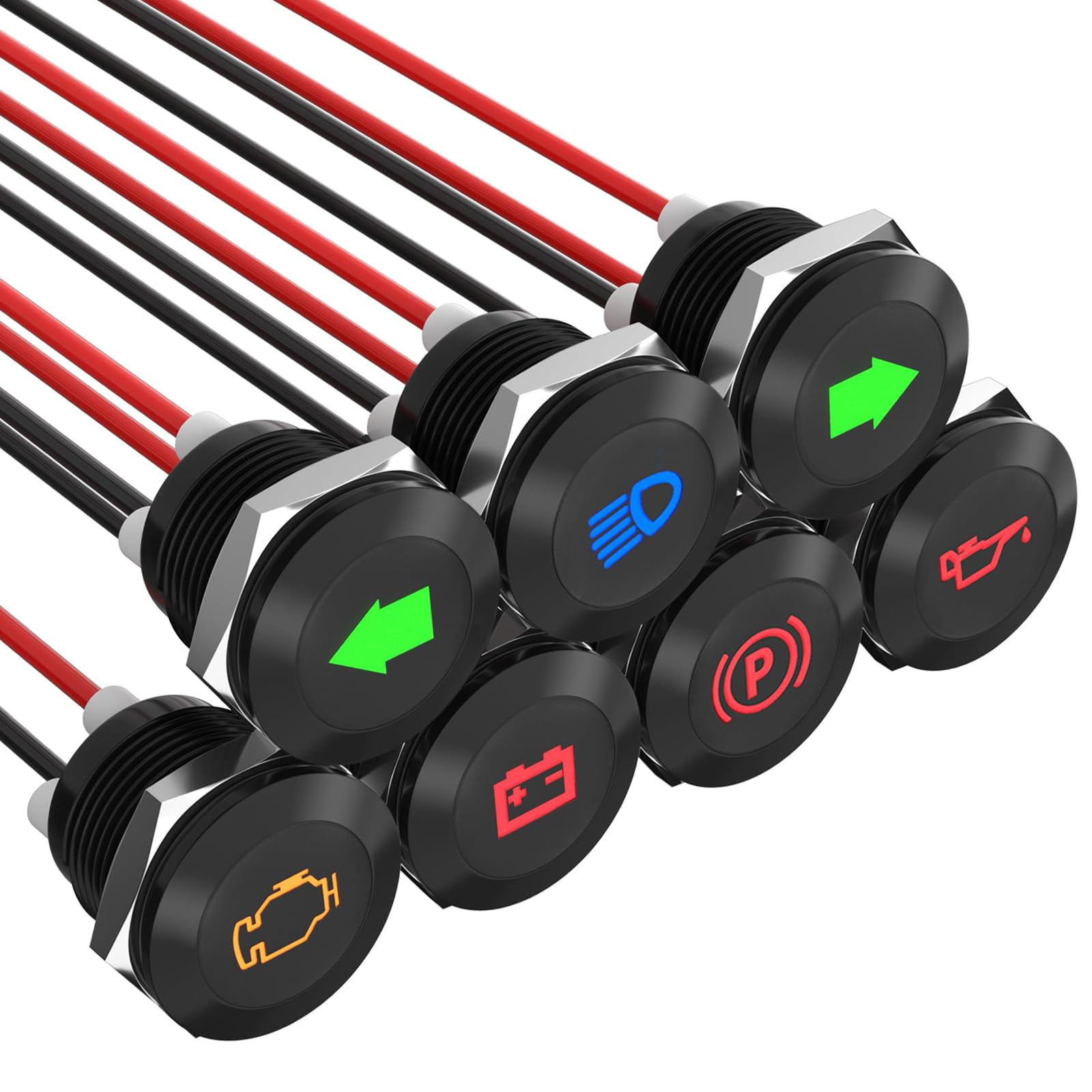 Eoppen 7Pcs 1/2 Inch SSF20 12V LED Indicator Light Waterproof 12 Volt ...