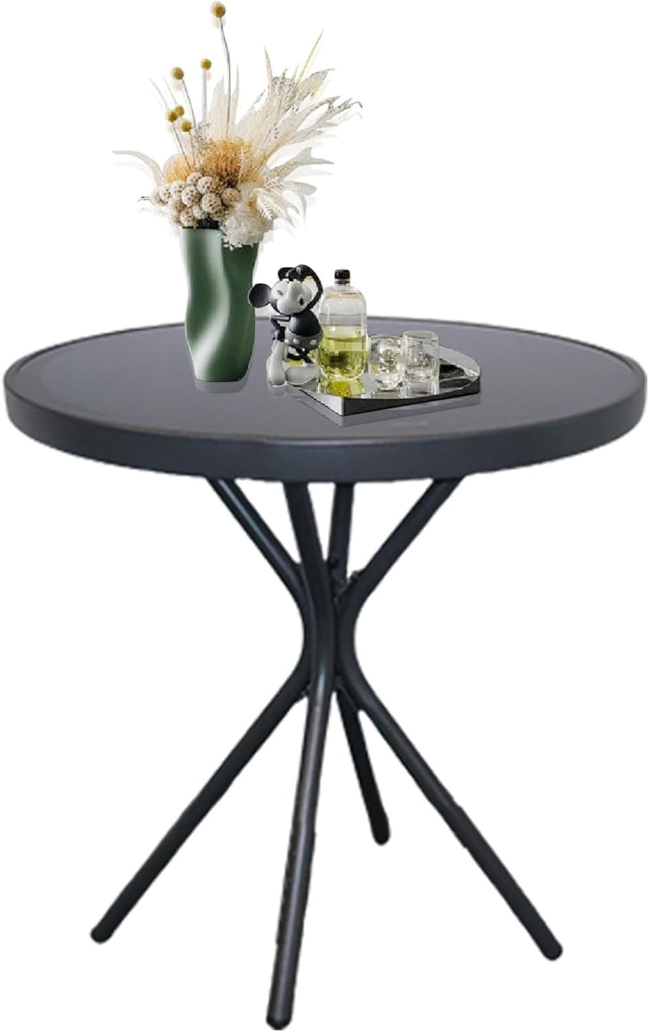 EortheX 23" Outdoor Round Coffee Side Table, Versatile Patio Metal ...