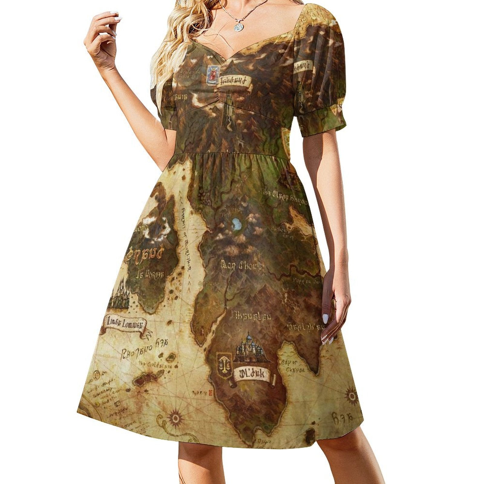Eorzea FFXIV Map Dress african dresses for woman Beachwear - Walmart.com