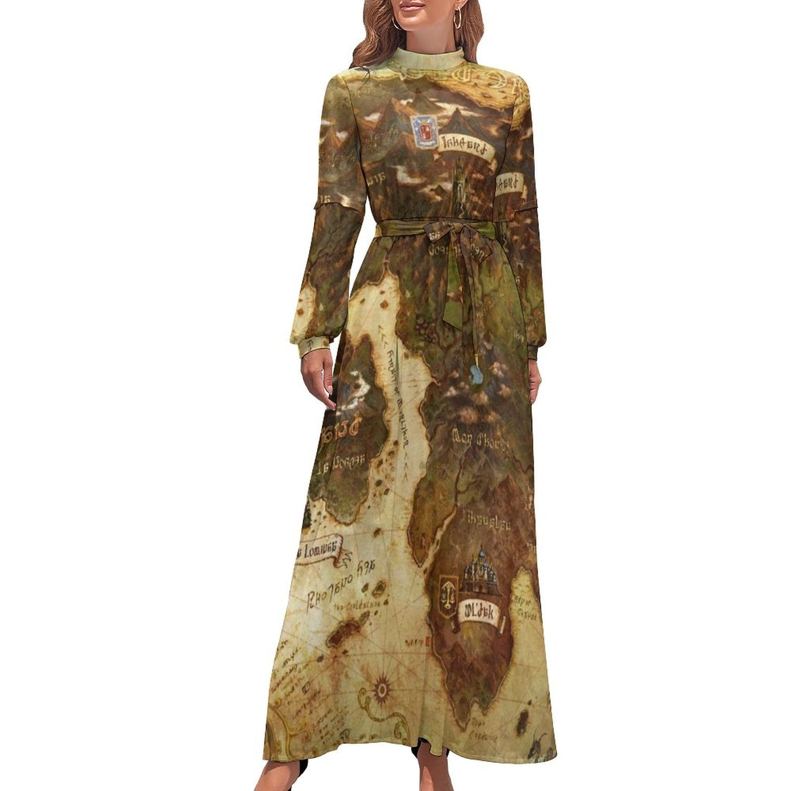 Eorzea FFXIV Map Long Dress womans clothing Dresses gala summer dresses ...