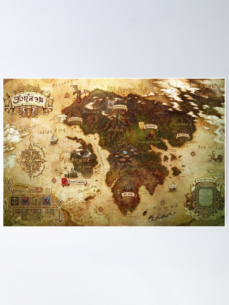 Eorzea FFXIV Map Poster - Walmart.com