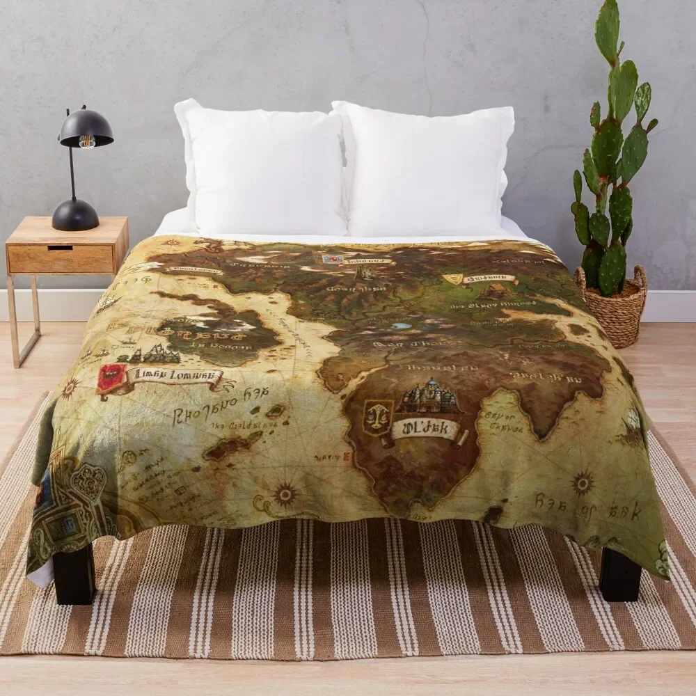 Eorzea FFXIV Map Throw Blanket Extra Large Throw Soft Designers rative ...