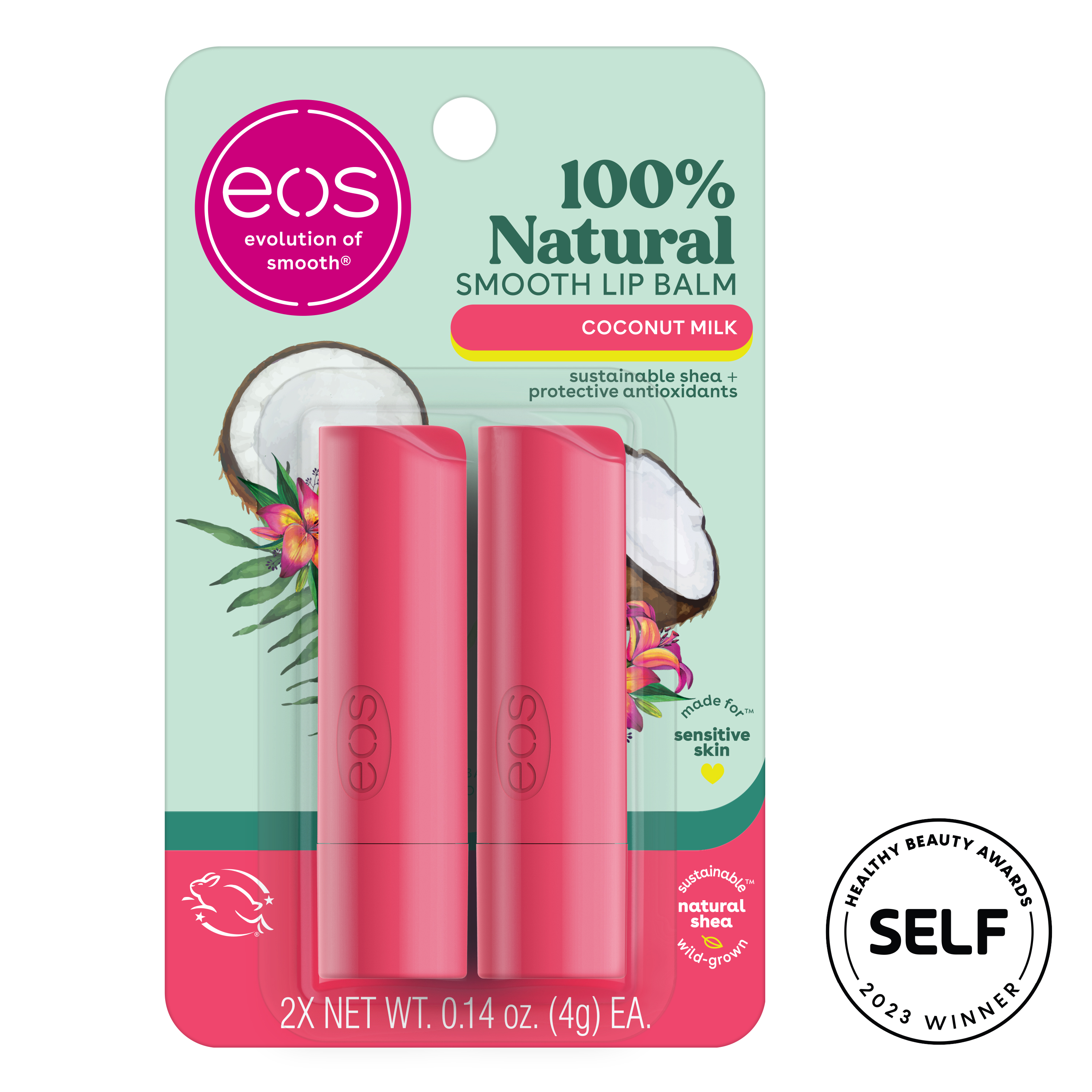 eos Organic Stick Lip Balm, Strawberry Sorbet, 2 Count - Walmart.com