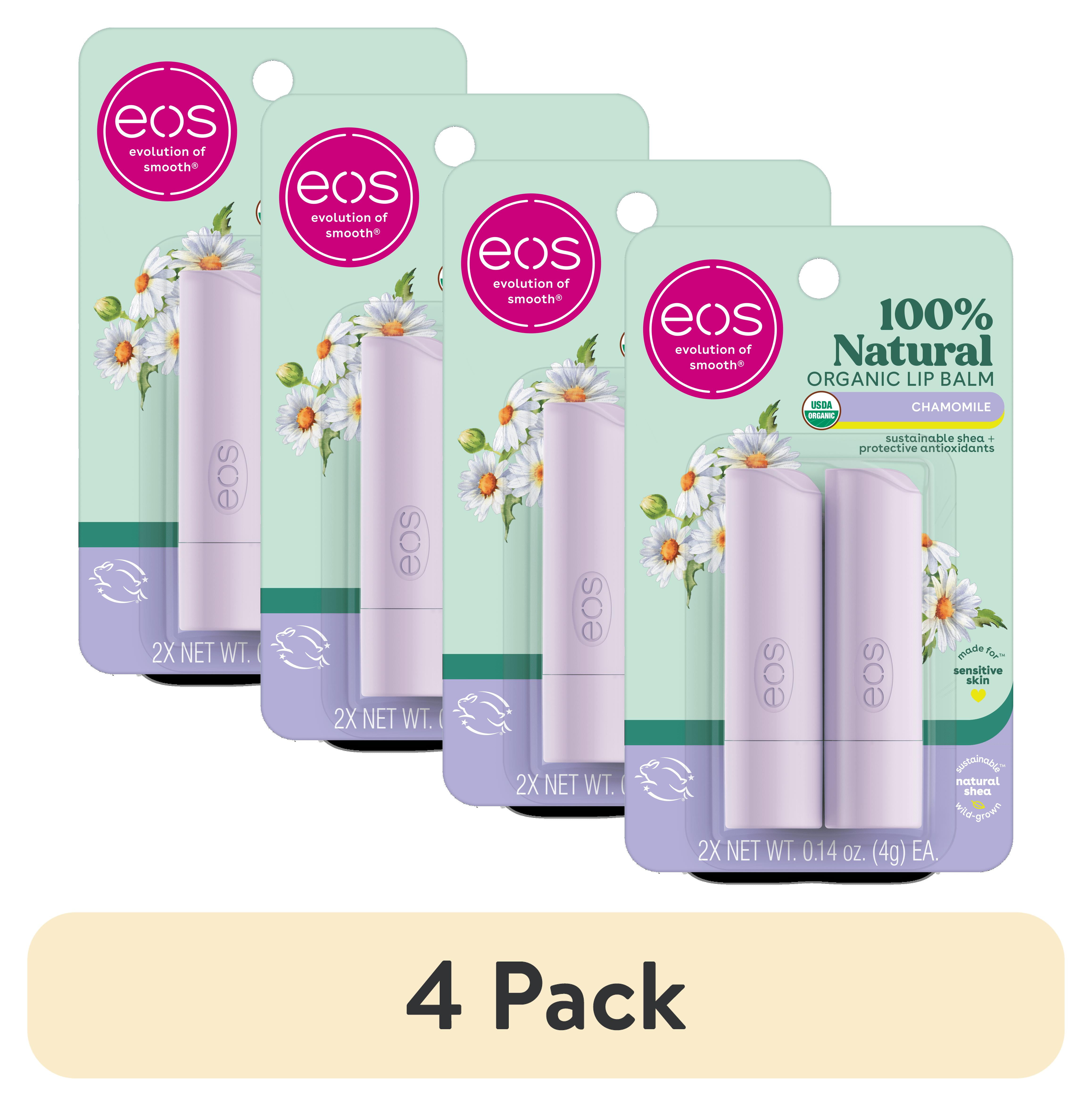 (4 pack) Eos 100% Natural & Organic Lip Balm Stick - Chamomile | 0.14 ...