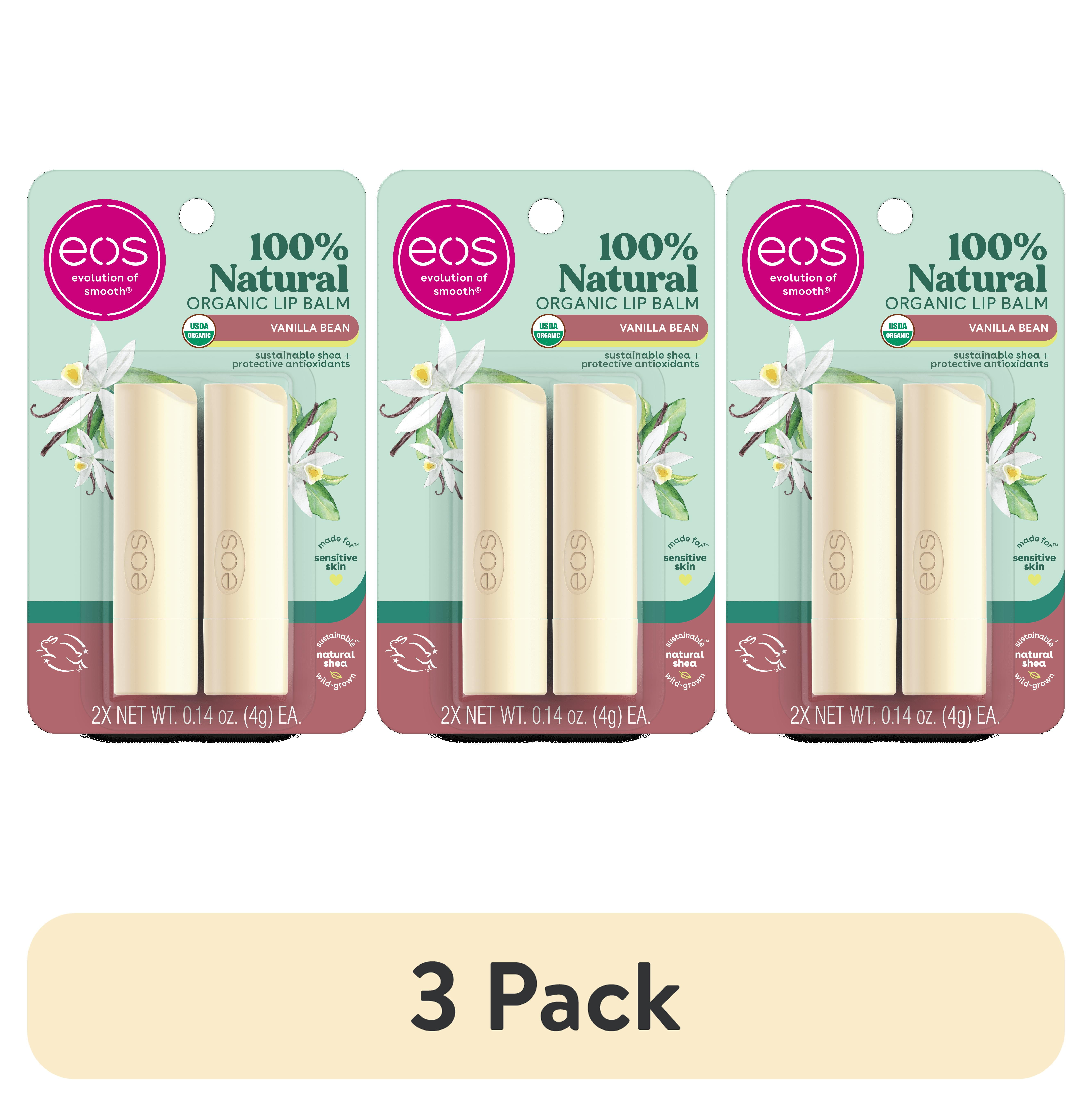 (3 pack) Eos 100% Natural & Organic Lip Balm Stick - Vanilla Bean | 0. ...
