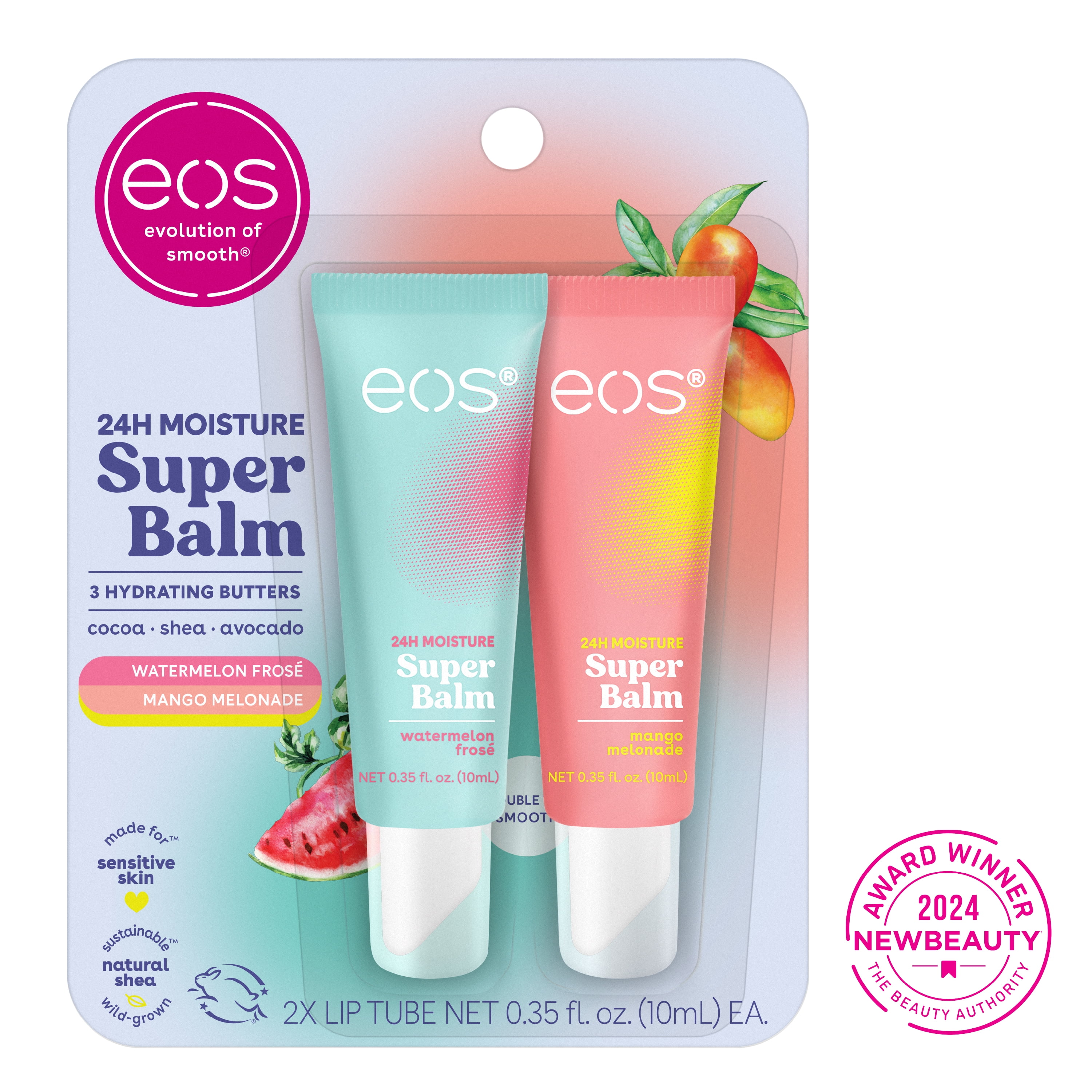 Eos Natural Lip Smooth 24HR Moisture Super Balm- Watermelon Frosé ...