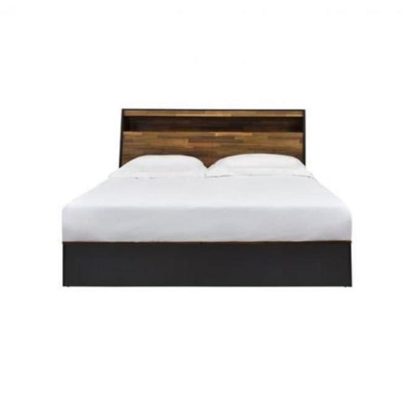 Eos Bed, Walnut & Black - Queen Size - Walmart.com