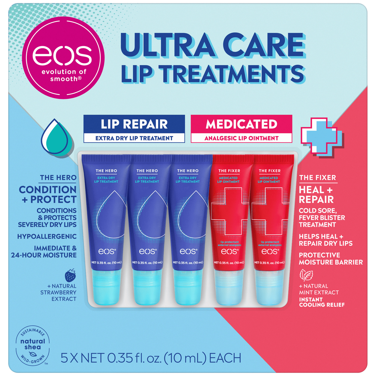Eos Ultra Care Lip Treatment, 5 Pack - Walmart.com