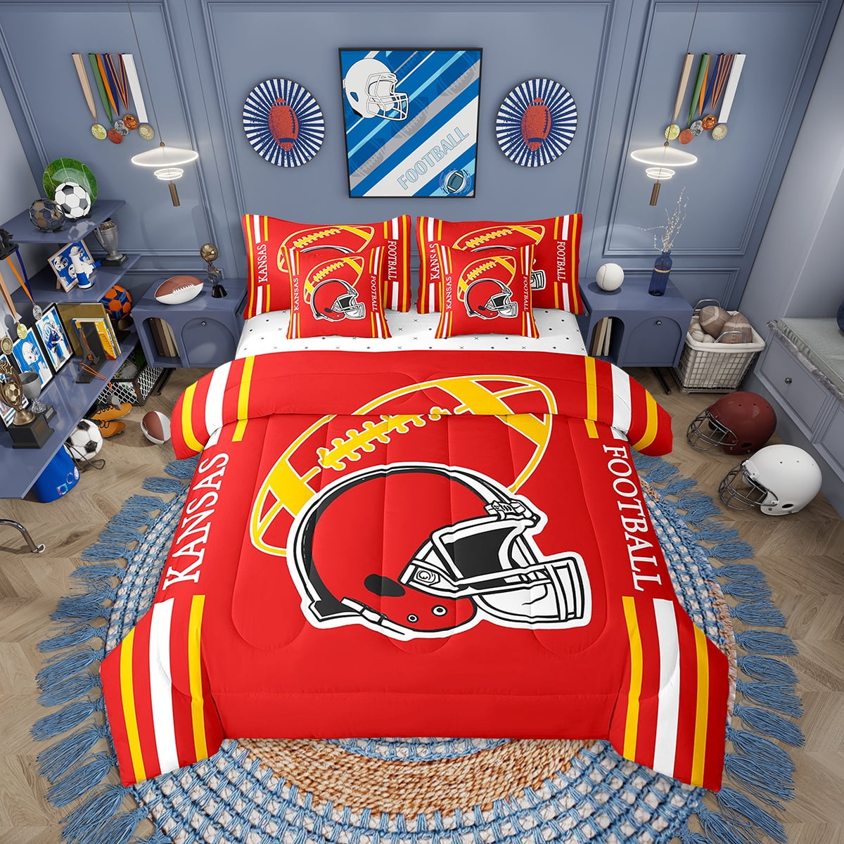 Eosebridal American Football Duvet Cover Queen 7 Pieces Rugby Games ...