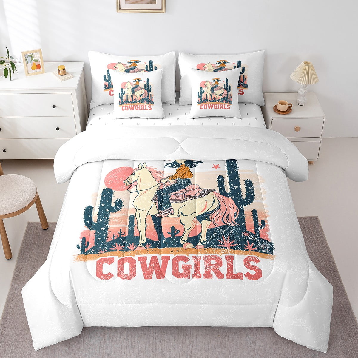 Eosebridal Cowgirl Comforter Set 7 Pieces Queen Size,West Bedding Set ...