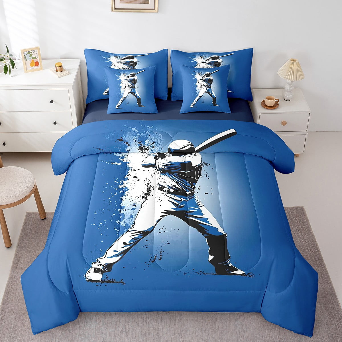 Eosebridal Baseball Comforter Set 7 Pieces King Size Sports Theme ...