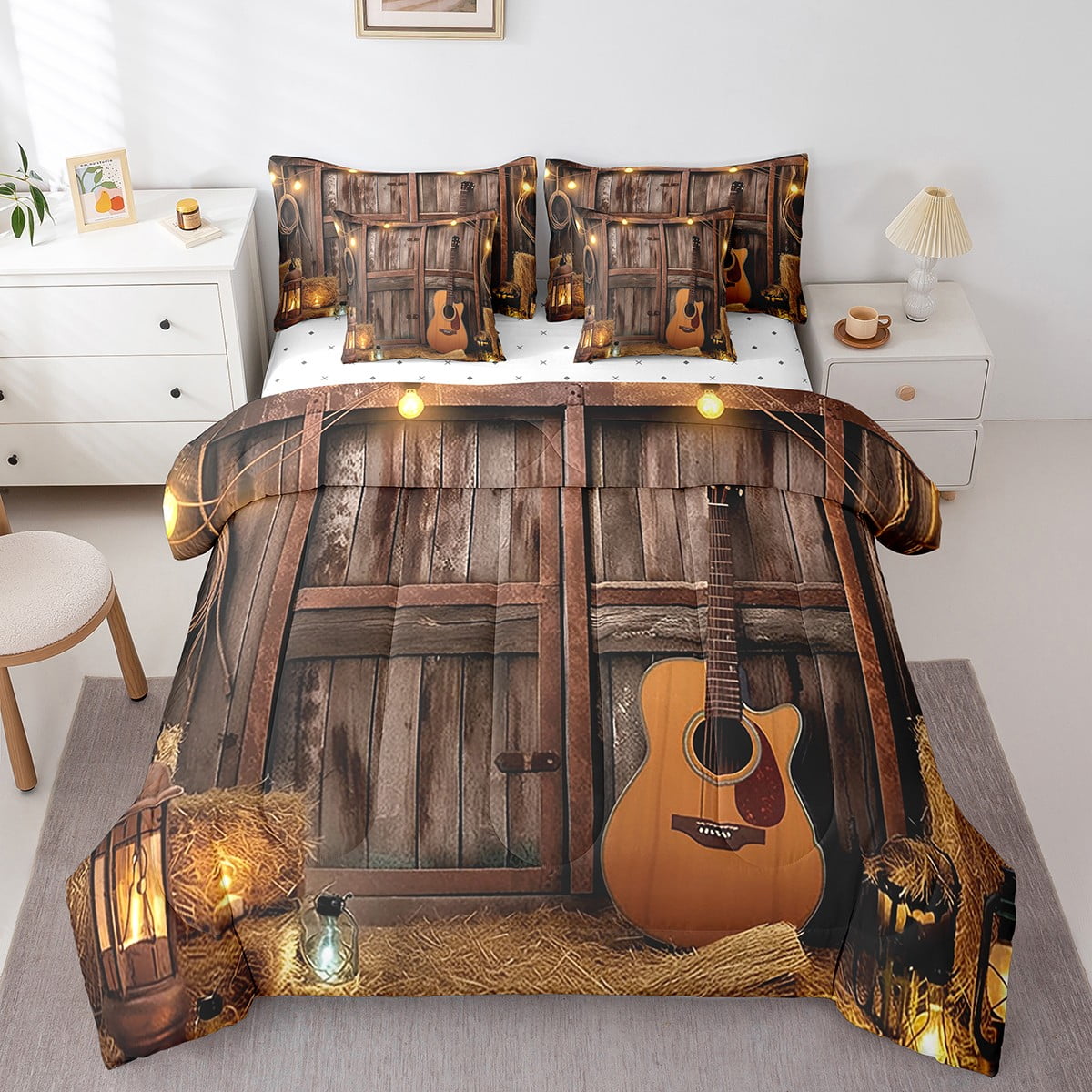 Eosebridal Western Comforter Set 7 Pieces Full Size,Rustic Barn Bedding ...