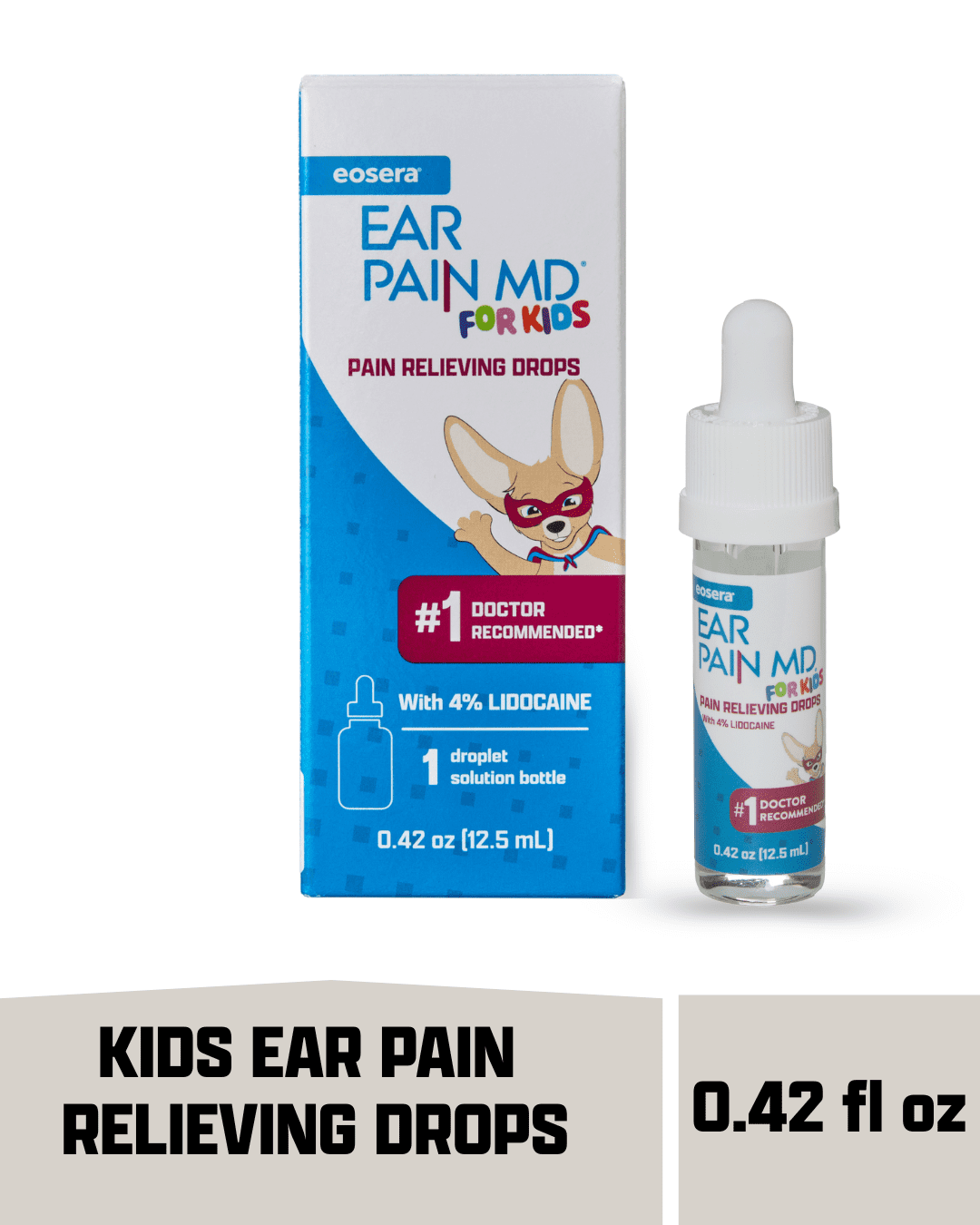 Eosera EAR PAIN MD FOR KIDS Max Strength Lidocaine Pain Relieving Drops ...