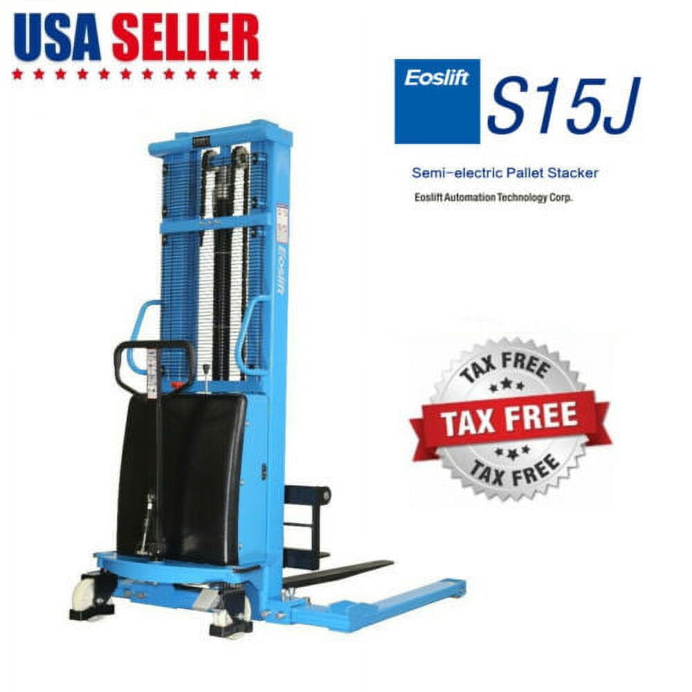 Eoslift Semi Electric Pallet Jack Straddle Stacker 3300LB Adjustable ...