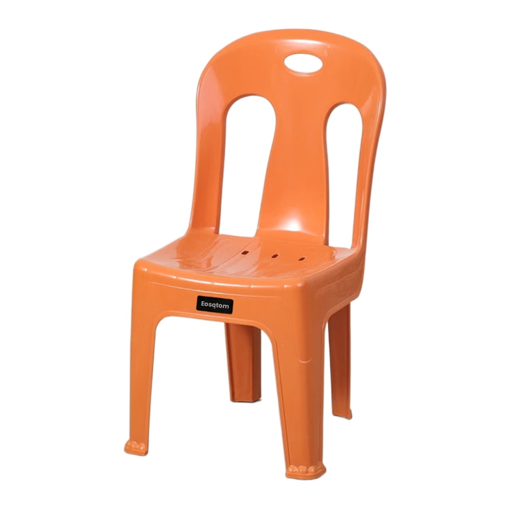 Eosqtom Chairs, Outdoor/Indoor Stacking Resin Chair with Back, 2-Pack ...