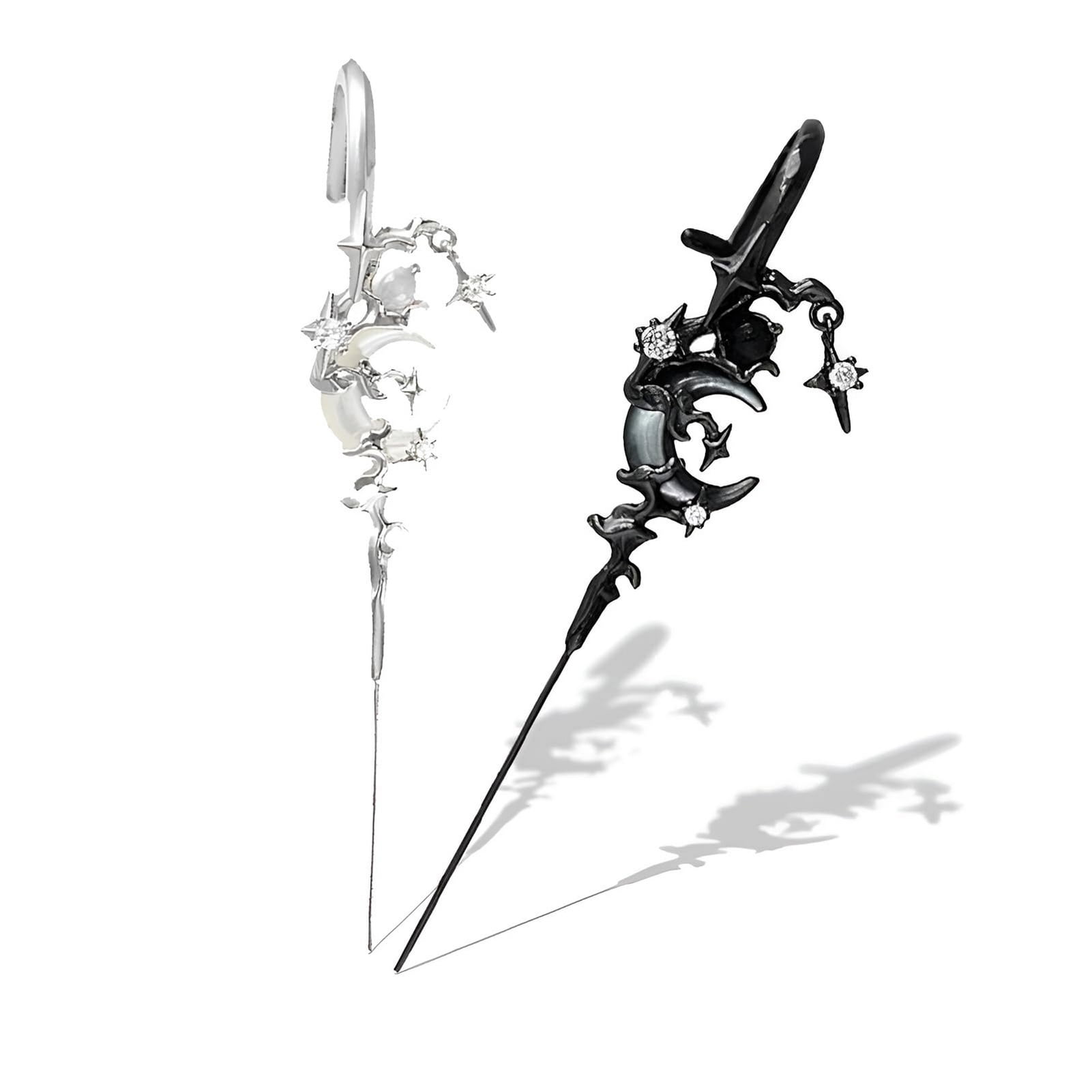 Eosunjian 1 Pair Ear Needles Myth of The Moon Punk Rock Dark Style ...