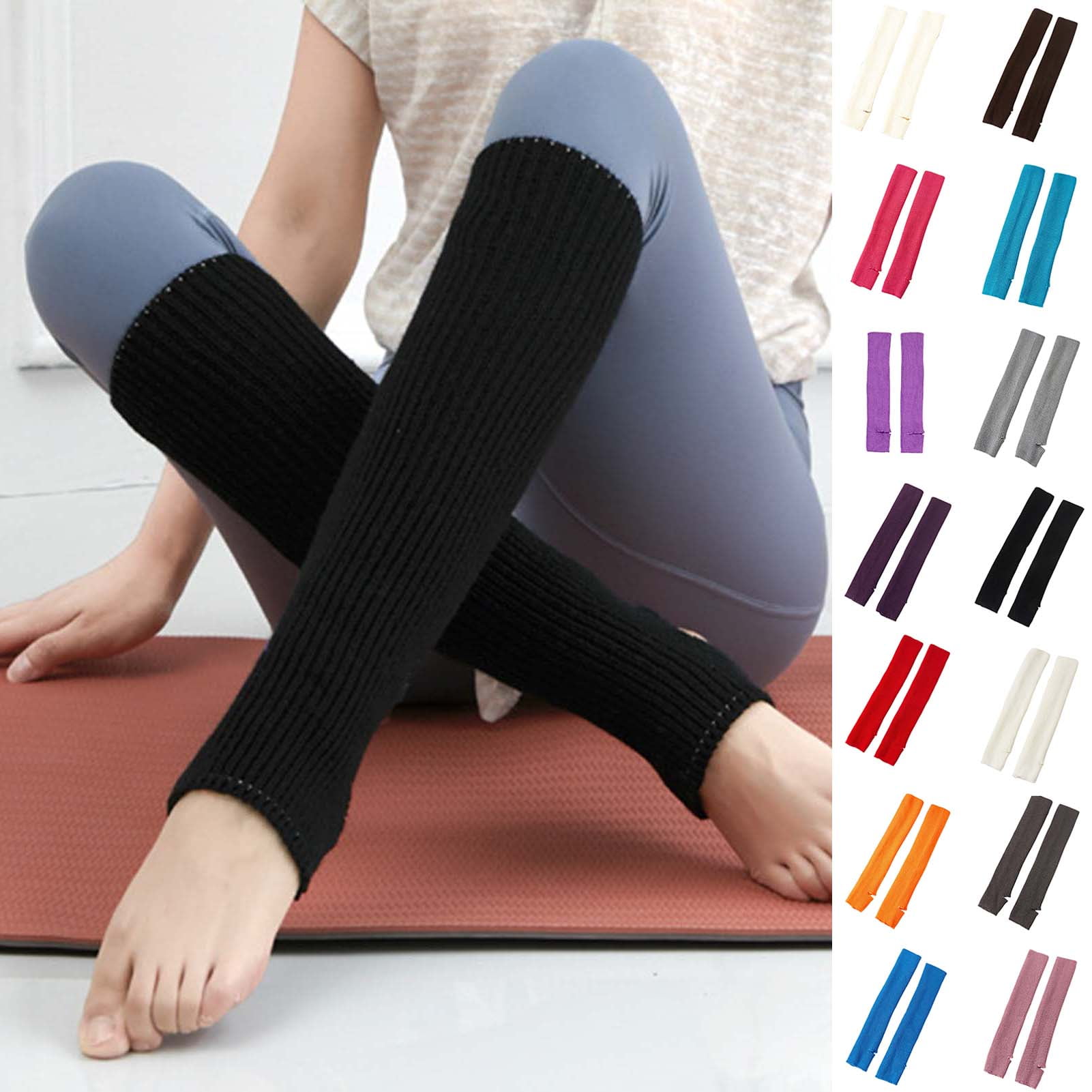 Eosunjian 1 Pair Thickened Warm Leg Warmers Solid Color Blow Knee ...