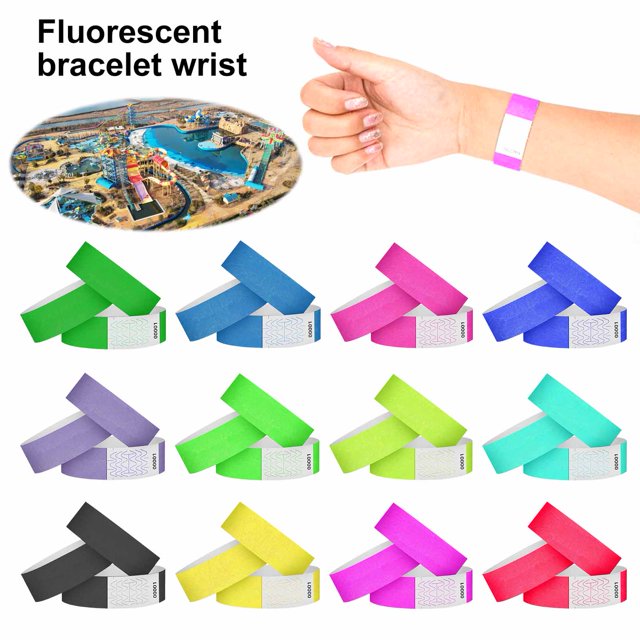 Eosunjian 100 Pcs Paper Bracelets Waterproof Tear Resistant ...