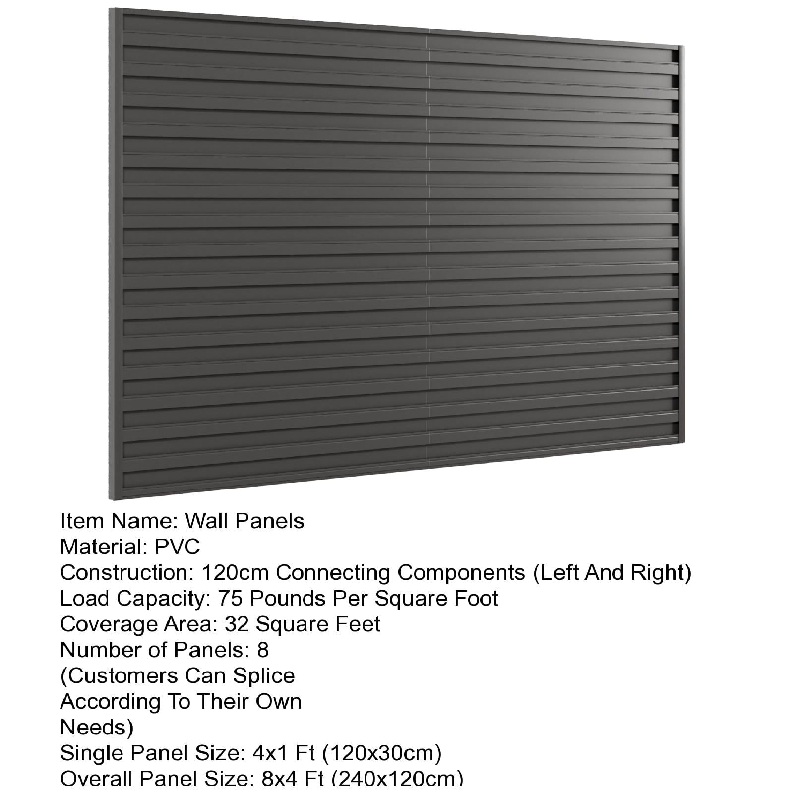 Eosunjian 8x4 Ft Slat Wall Paneling,Heavy Duty PVC Slat Wall Panels ...